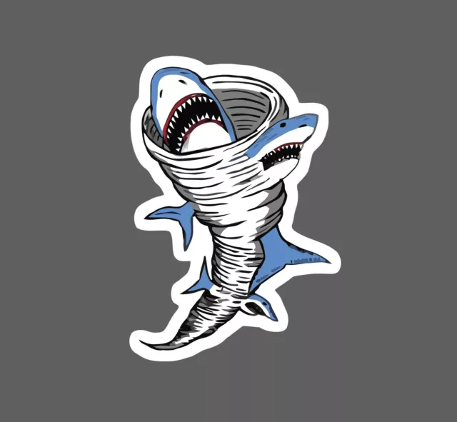 Shark Tornado Sticker Storm Waterproof Sticker Phone Decal Water Bottle ...
