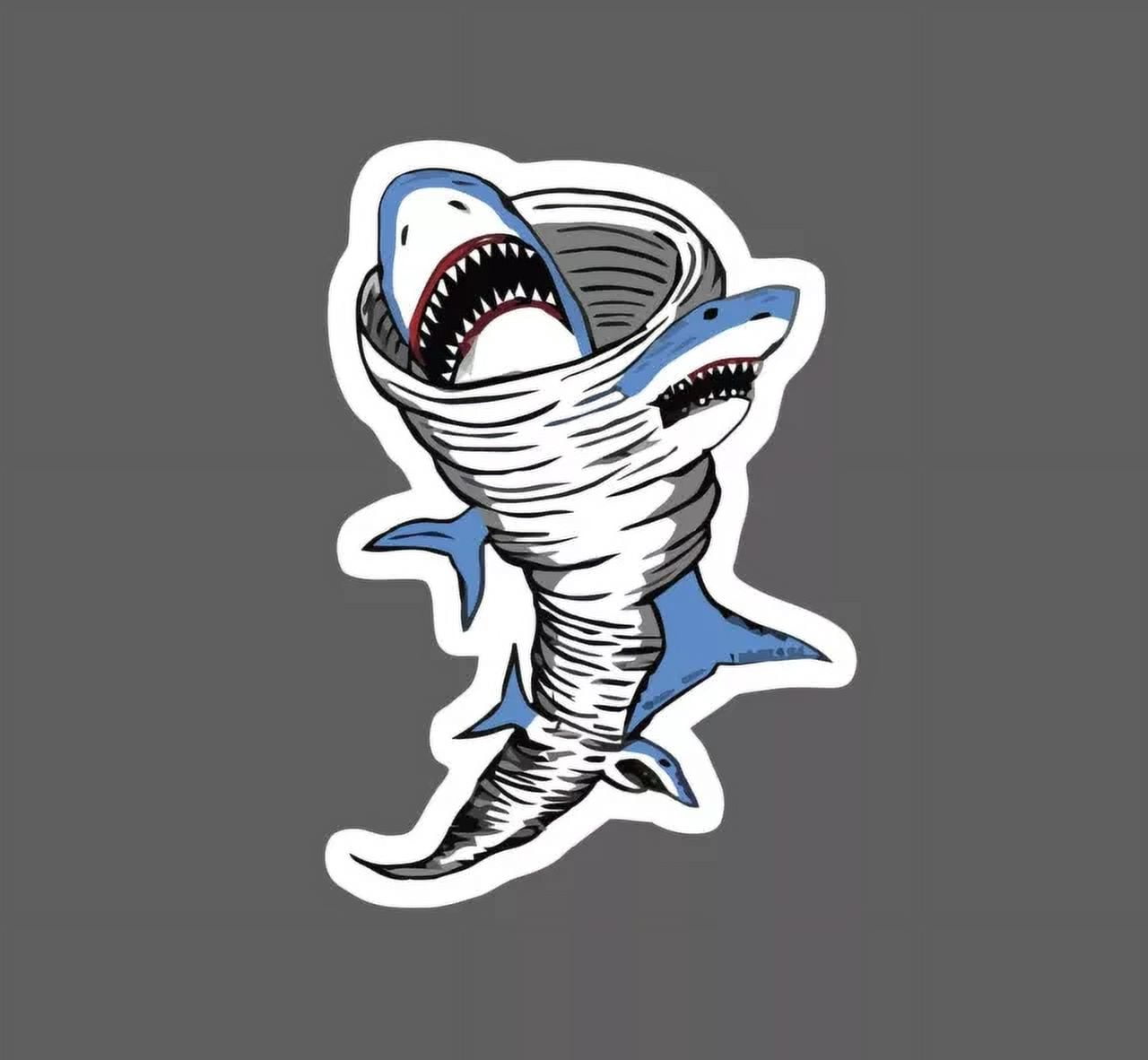 Shark Tornado Sticker Storm Waterproof Sticker Phone Decal Water Bottle ...