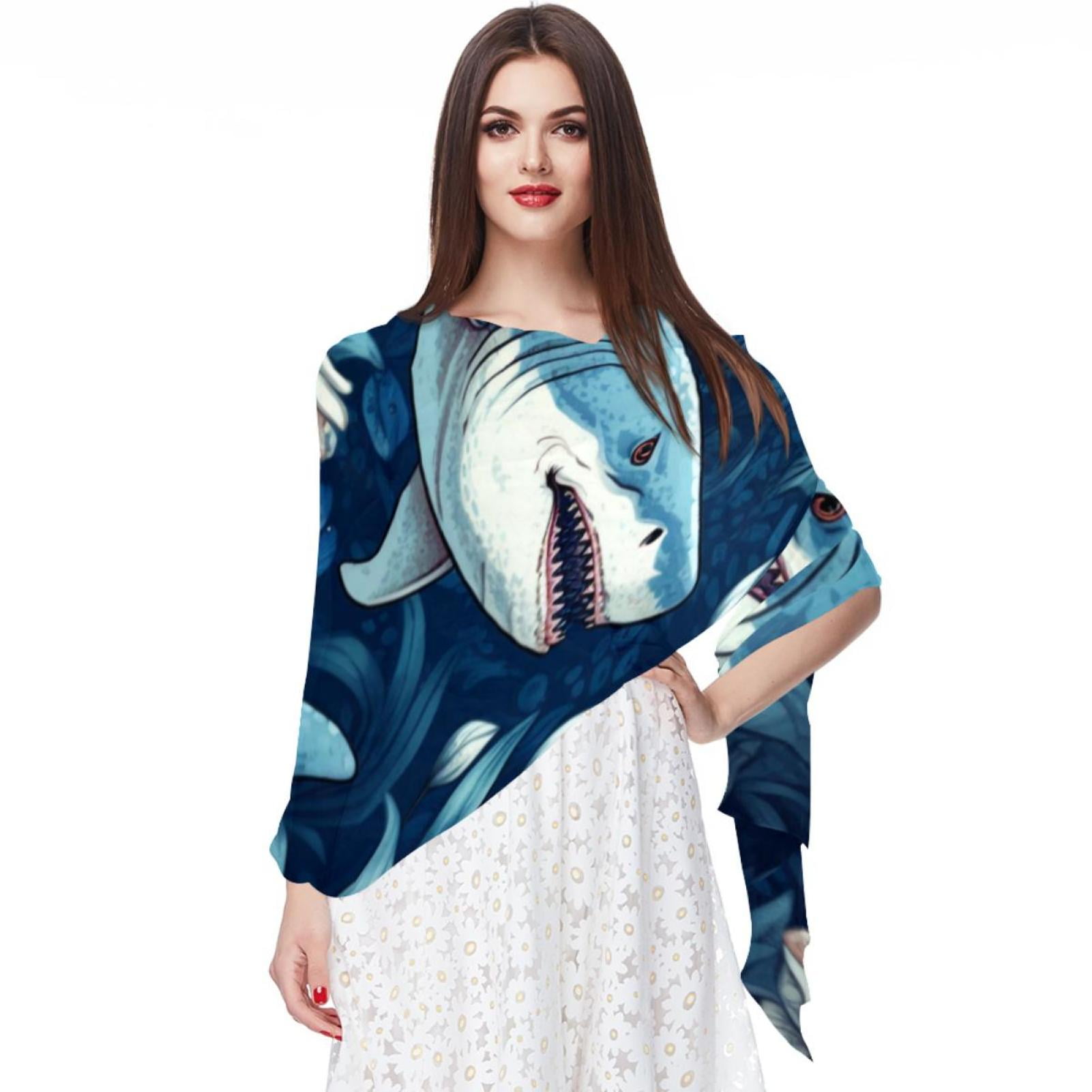 Shark Translucent Chiffon Yarn Silk Scarf - Light Breathable Material ...