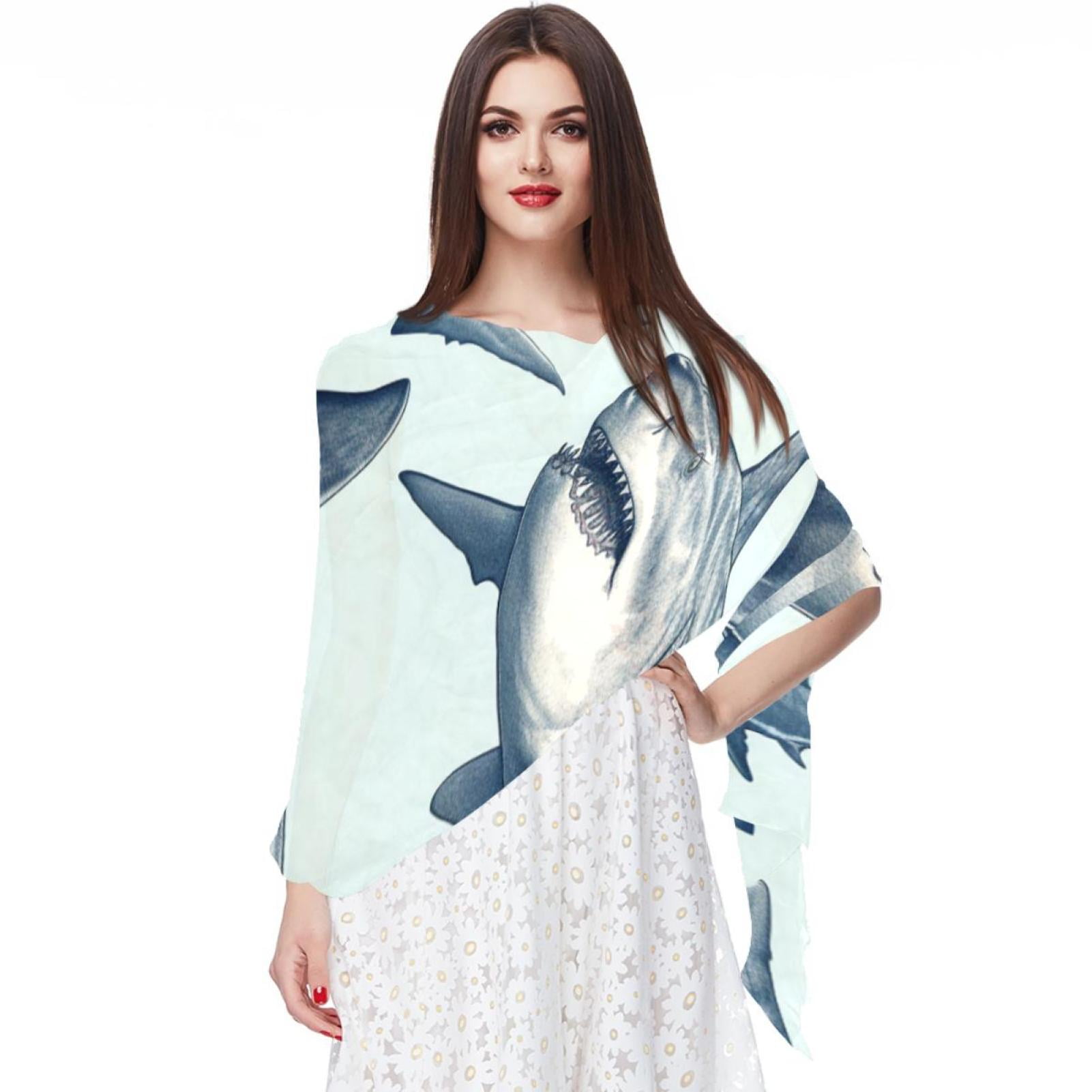 Shark Translucent Chiffon Yarn Silk Scarf - Lightweight and Breathable - 180*73 Size - Head Wrap ...