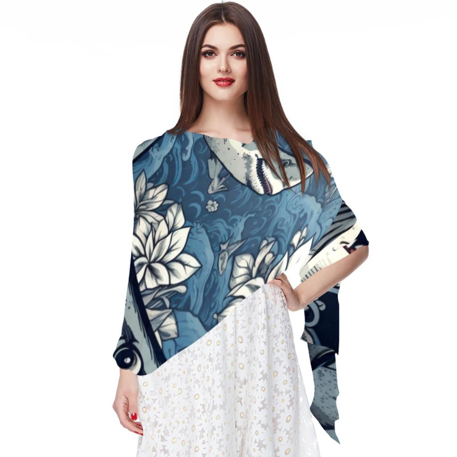 Shark Translucent Chiffon Yarn Silk Scarf - Lightweight and Breathable ...