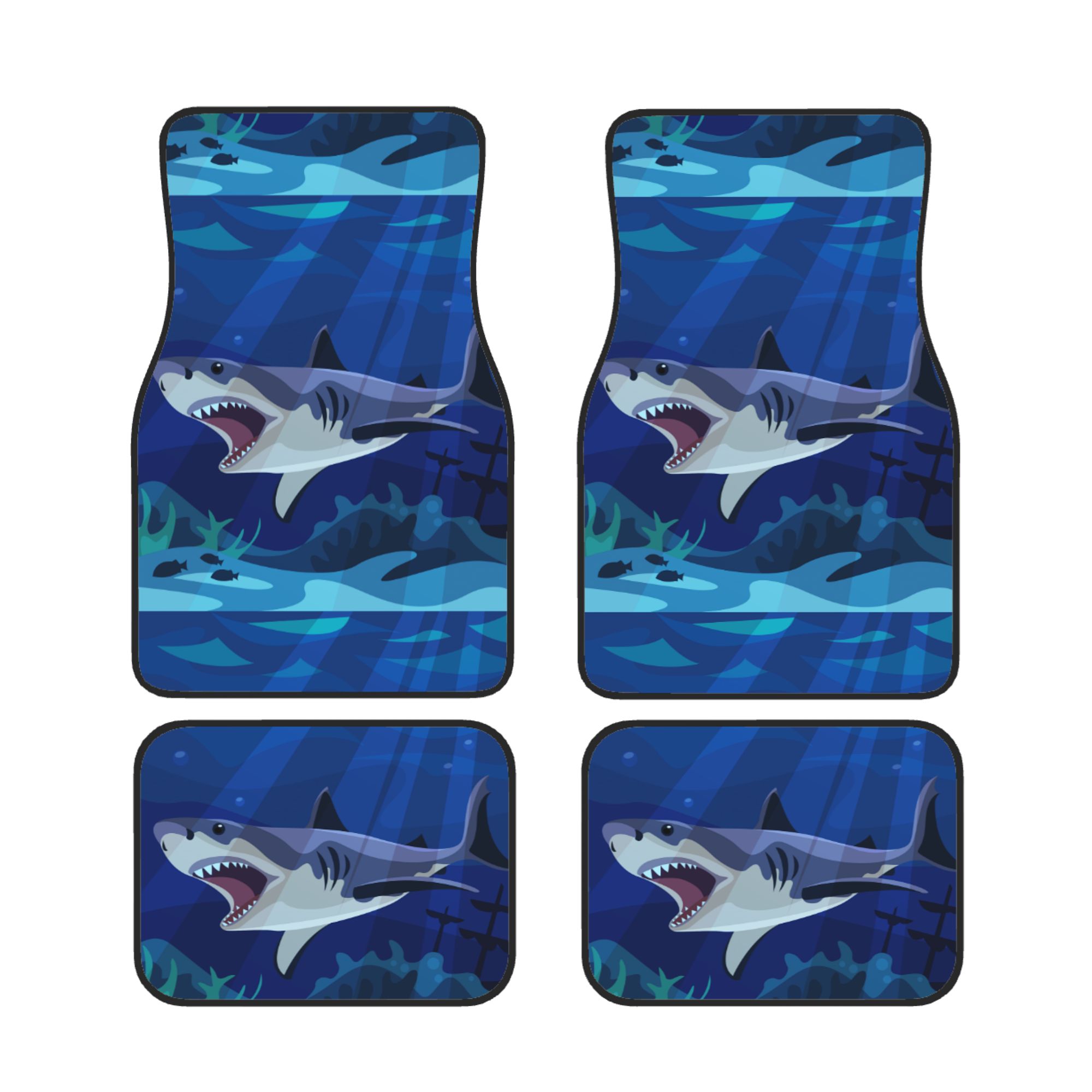 Shark Universal Fit Carpet Floor Mats For Car Suv Van & Truck 4-Piece ...