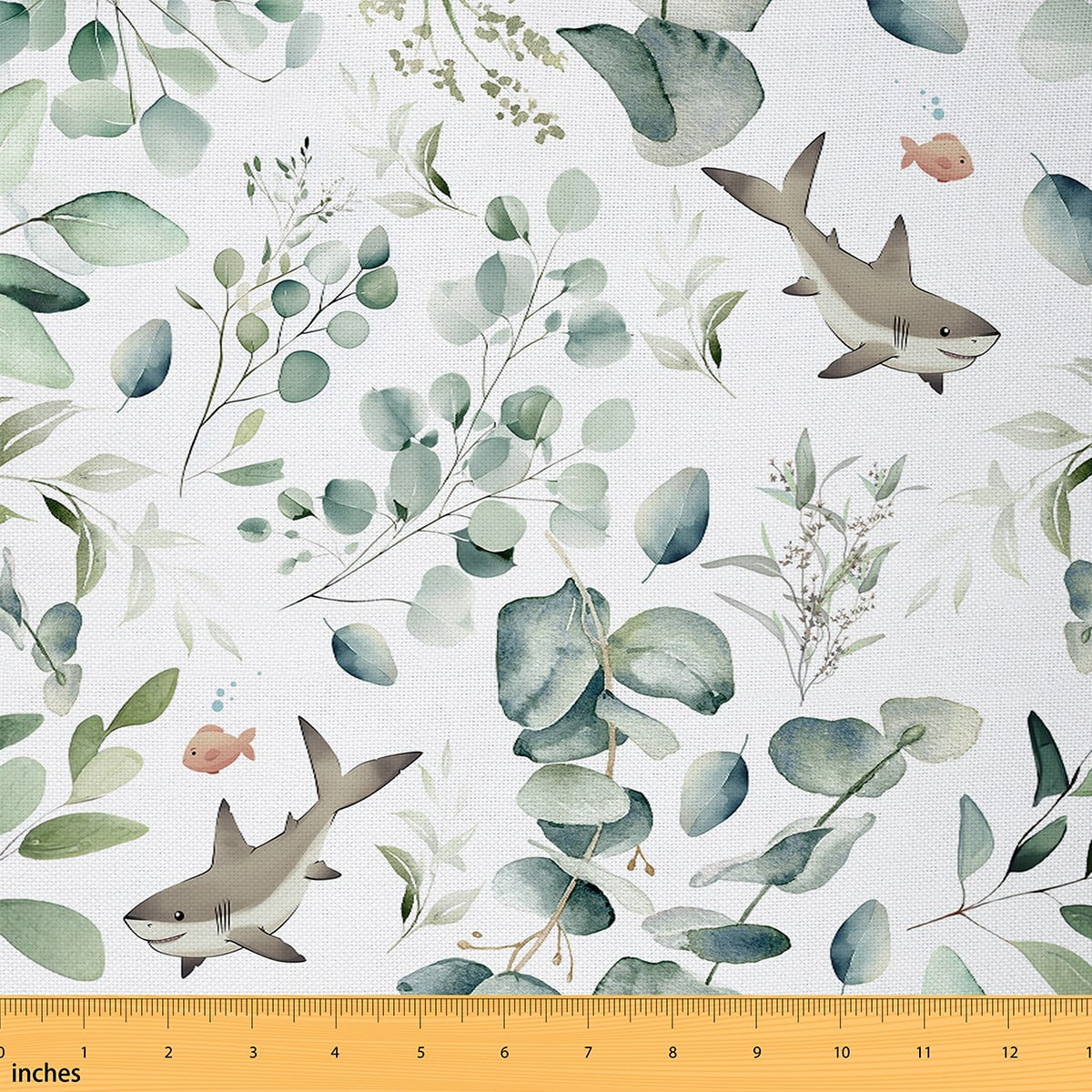 Shark Upholstery Fabric,Cute Cartoon Shark Fabric by the Yard ...