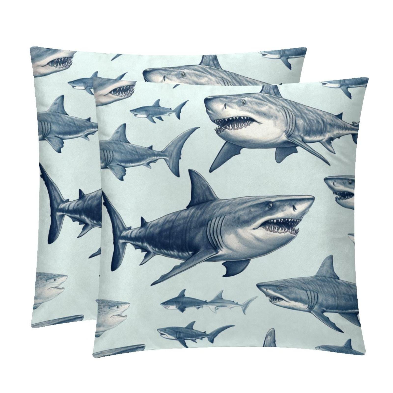 Shark Velvet Pillow Covers Set of 2 with Unique Patterns for Decorative ...