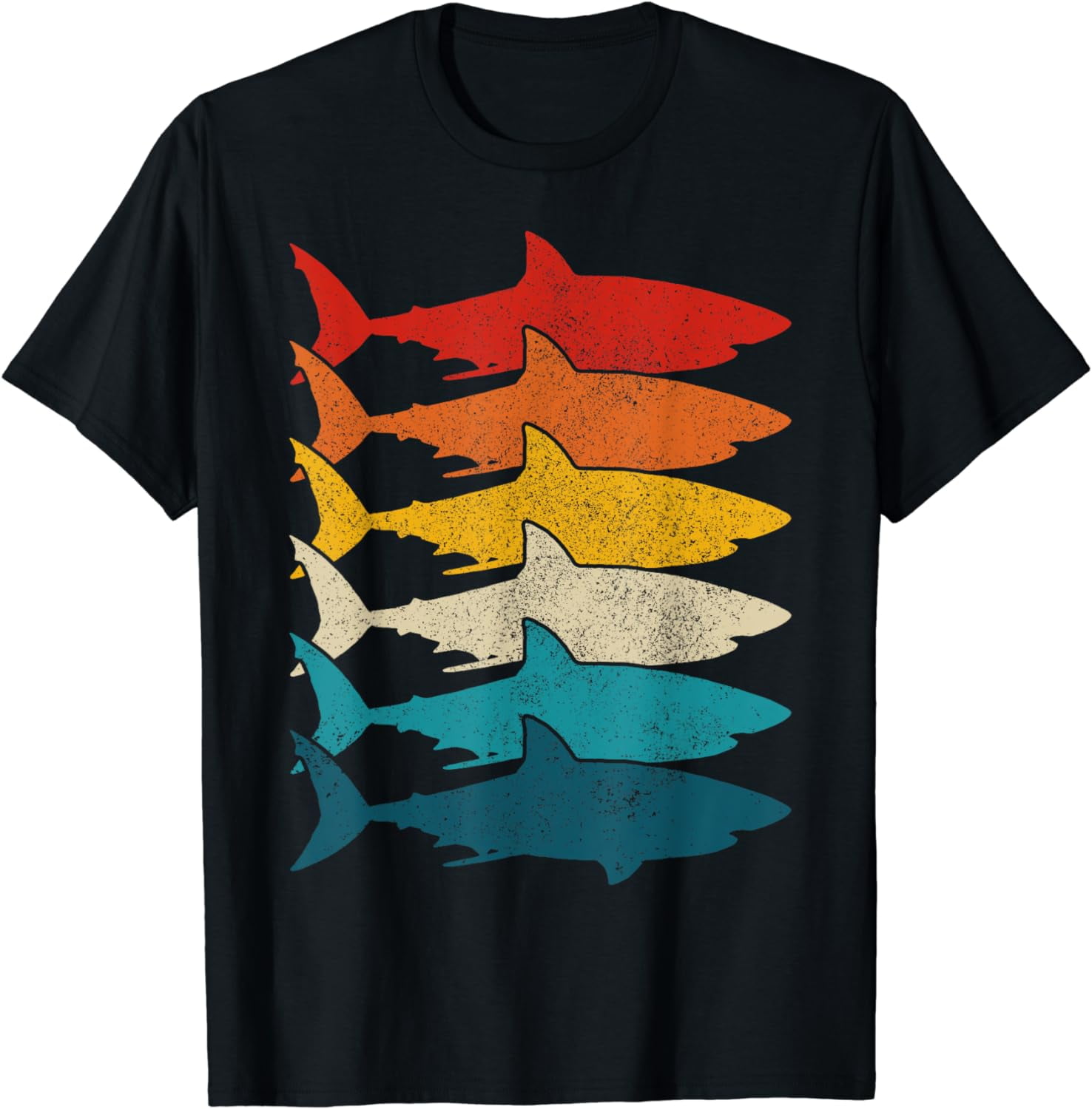 Shark Vintage Fish Fishing Great White Shark Retro T-Shirt - Walmart.com