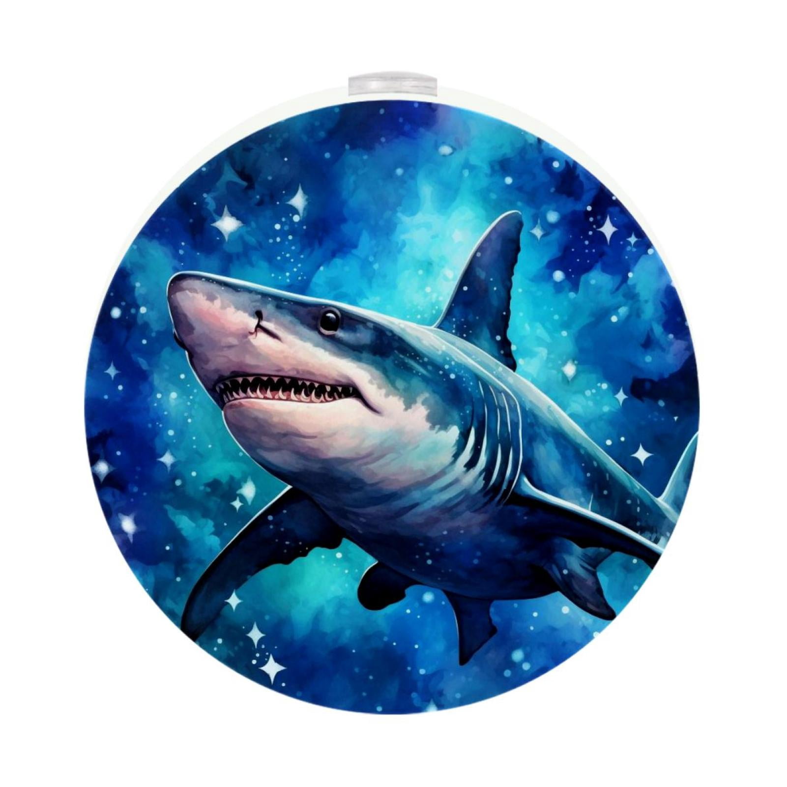 Shark Warm White Led Round Night Light-2Pcs, Portable Plug-in Dusk to ...