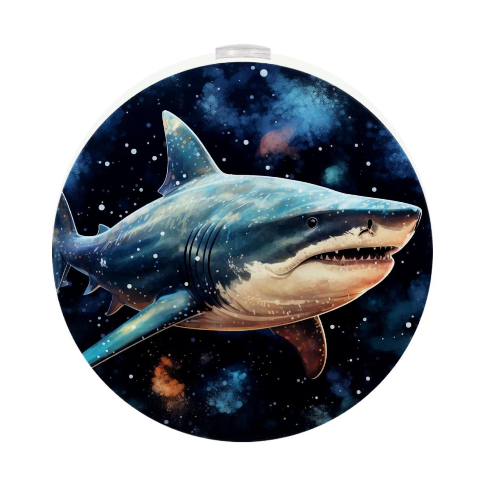 Shark Warm White Led Round Night Light-2Pcs, Portable Plug-in Dusk to ...