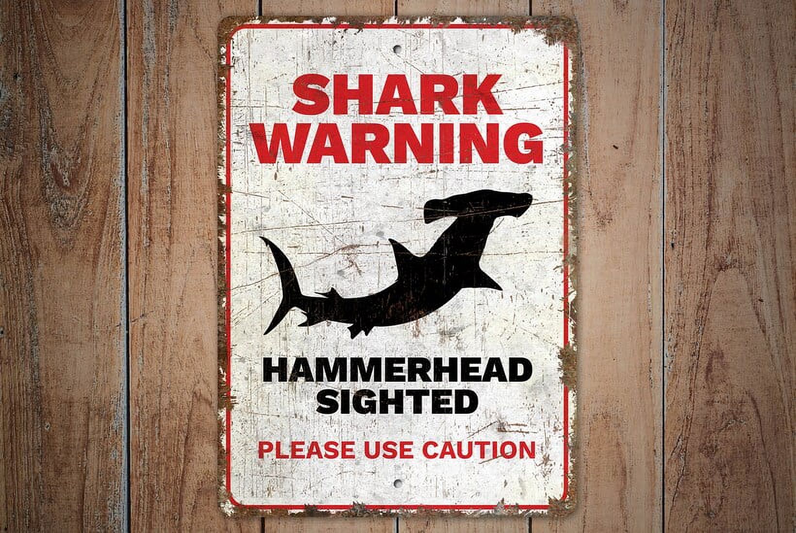 Shark Warning Shark Warning Sign Shark Warning Decor Hammerhead Shark ...