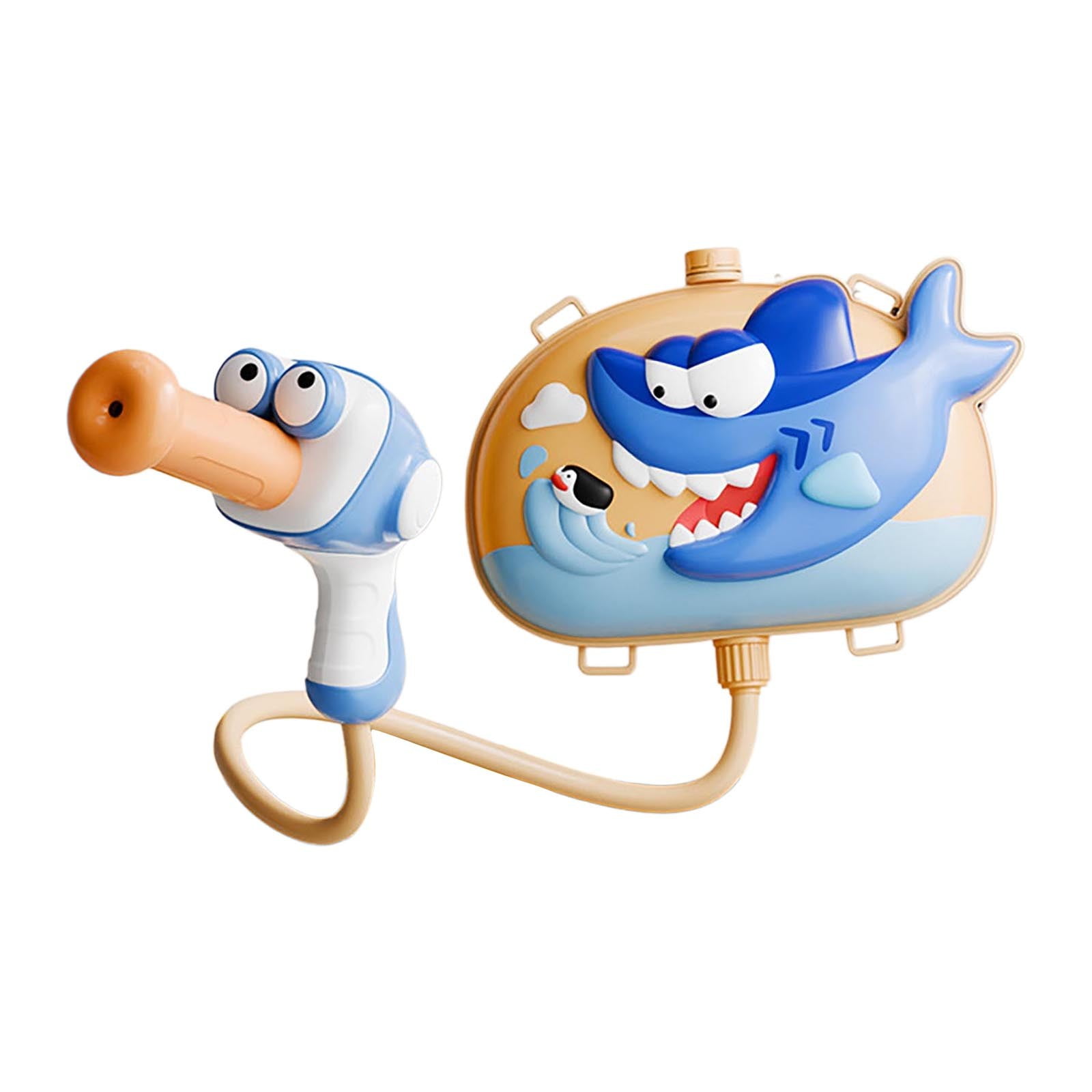 Shark Water Gun Backpack for Kids - Cartoon Shark Water Blaster Toy ...