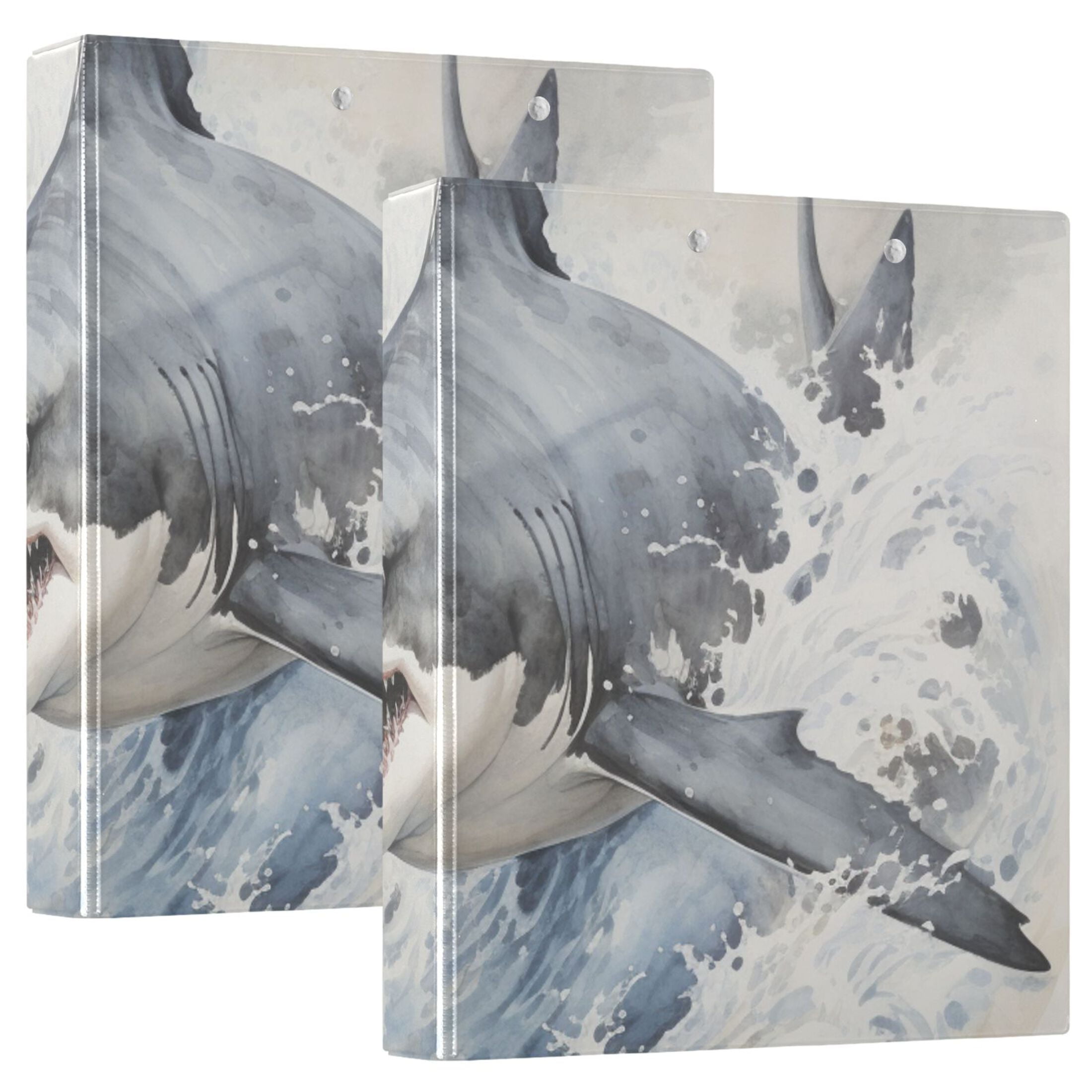 Shark Wave Blue 3 Ring Binders 1.5 inch Hardcover File Folders with ...
