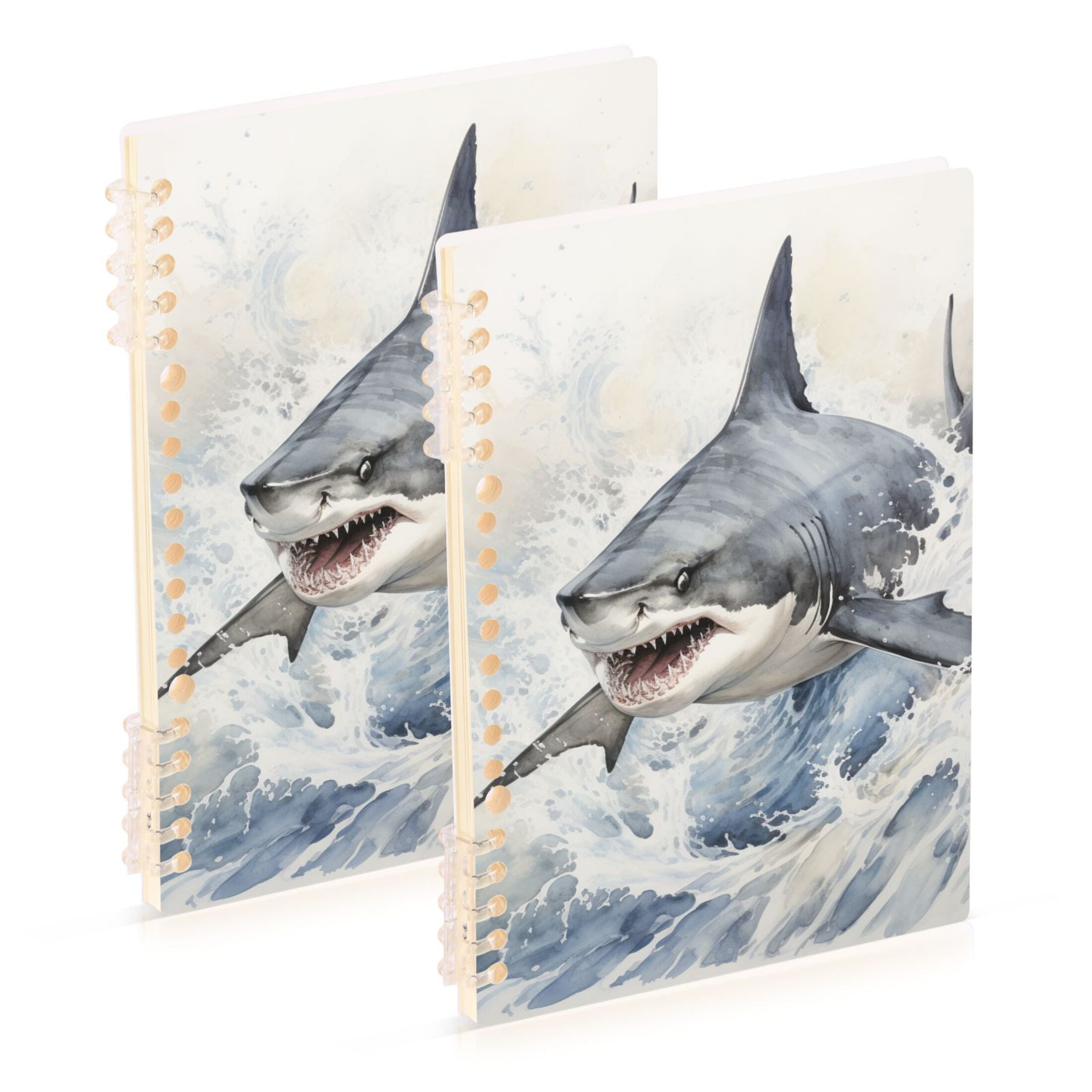 Shark Wave Blue Ring Binder Notebook Journey Note Diary College Ruled ...