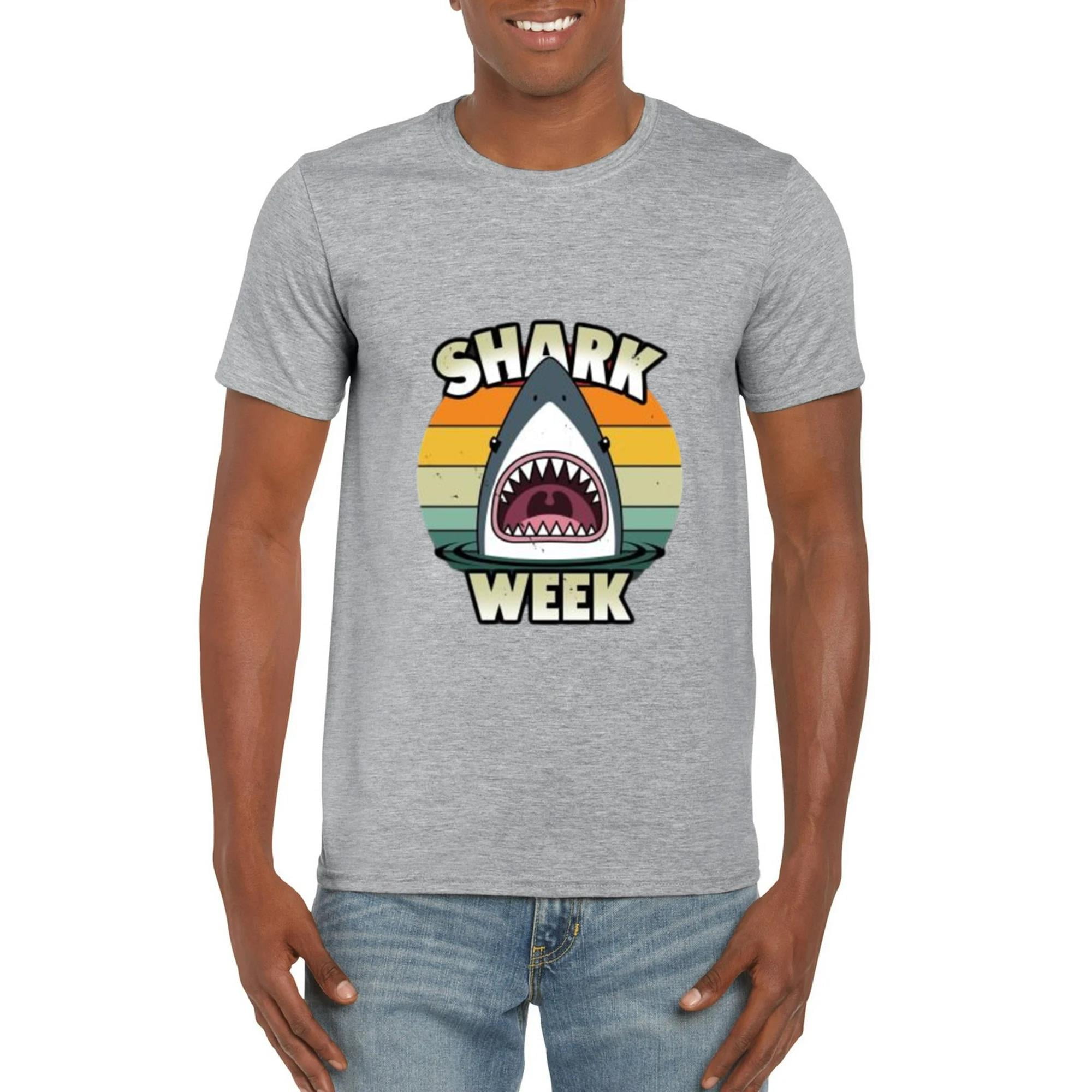 Shark Week Funny Summer 2025 Meme Ocean Fish Jaws Humor T-Shirt, for ...