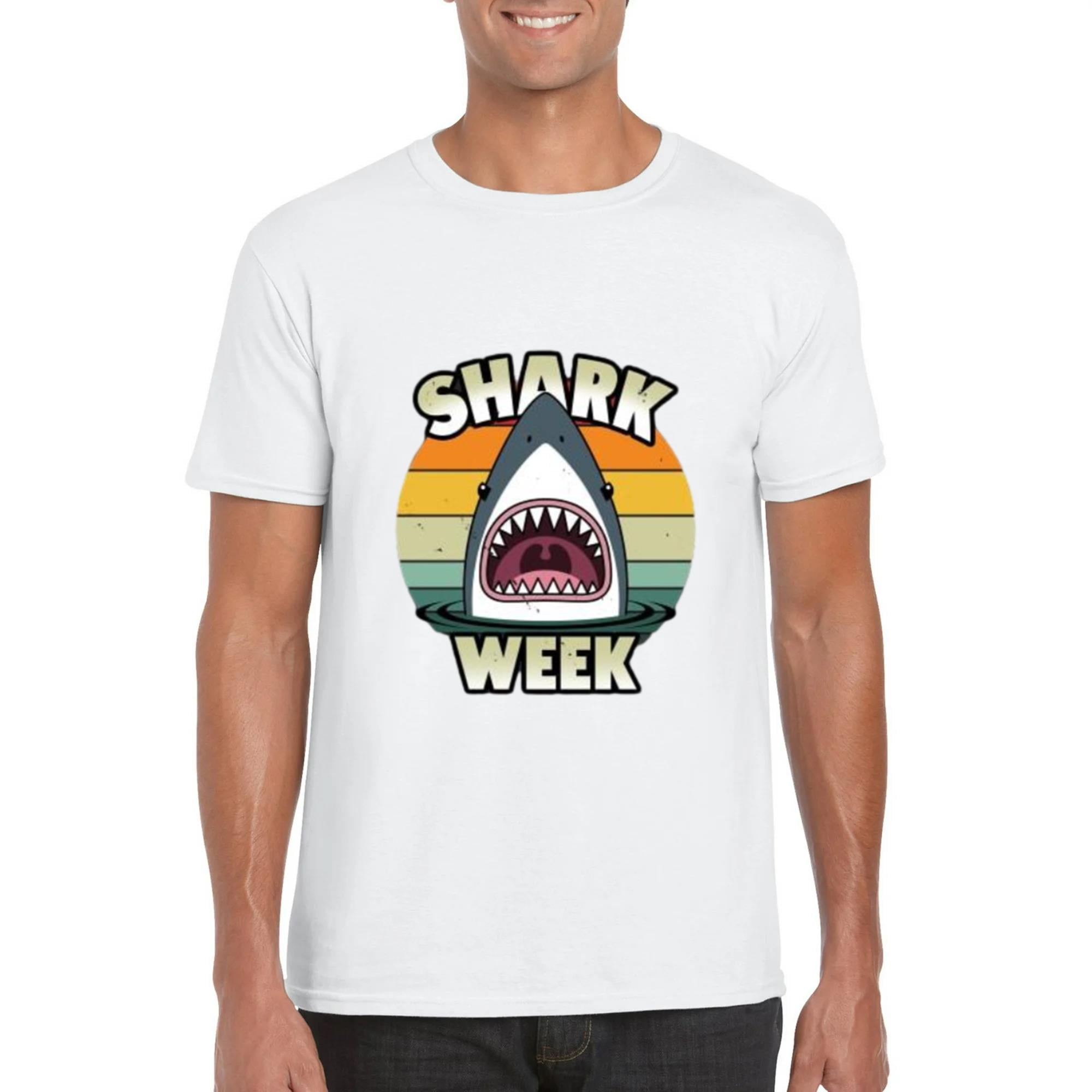 Shark Week Funny Summer 2025 Meme Ocean Fish Jaws Humor T-Shirt, for ...