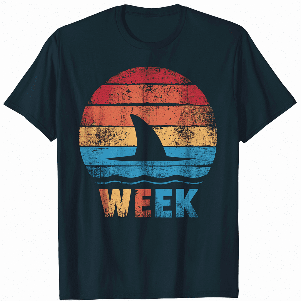 Shark Week T-Shirt Classic Retro Graphic Tee - Walmart.com