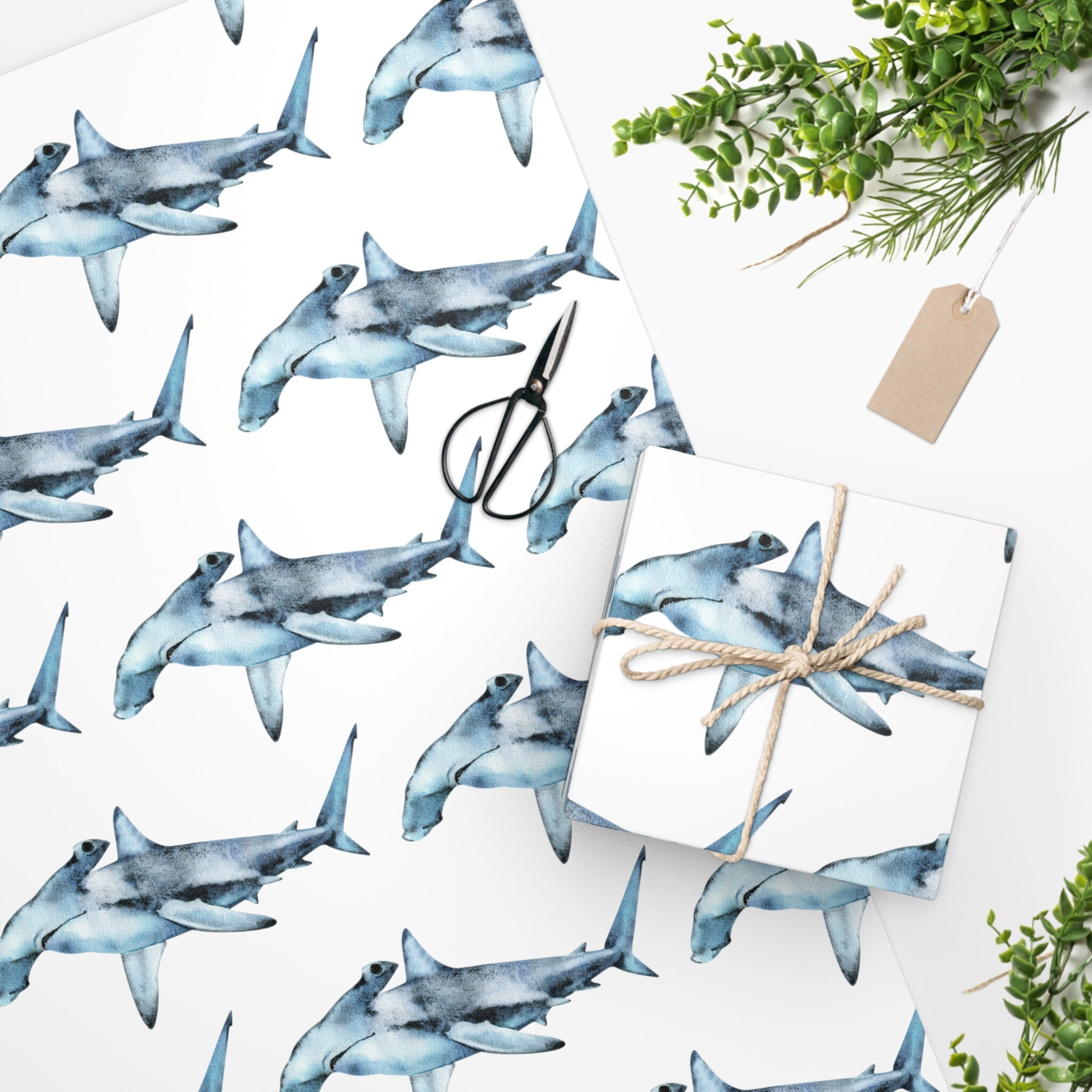 Shark Wrapping Paper Hammerhead Gift Wrap Paper Roll Present wrapping ...