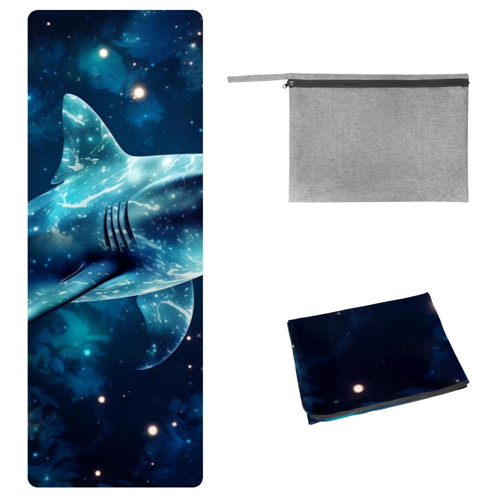 Shark Yoga Towel, Storage Bag, 72.8"x26.8" - Suitable for Yoga, Pilates ...