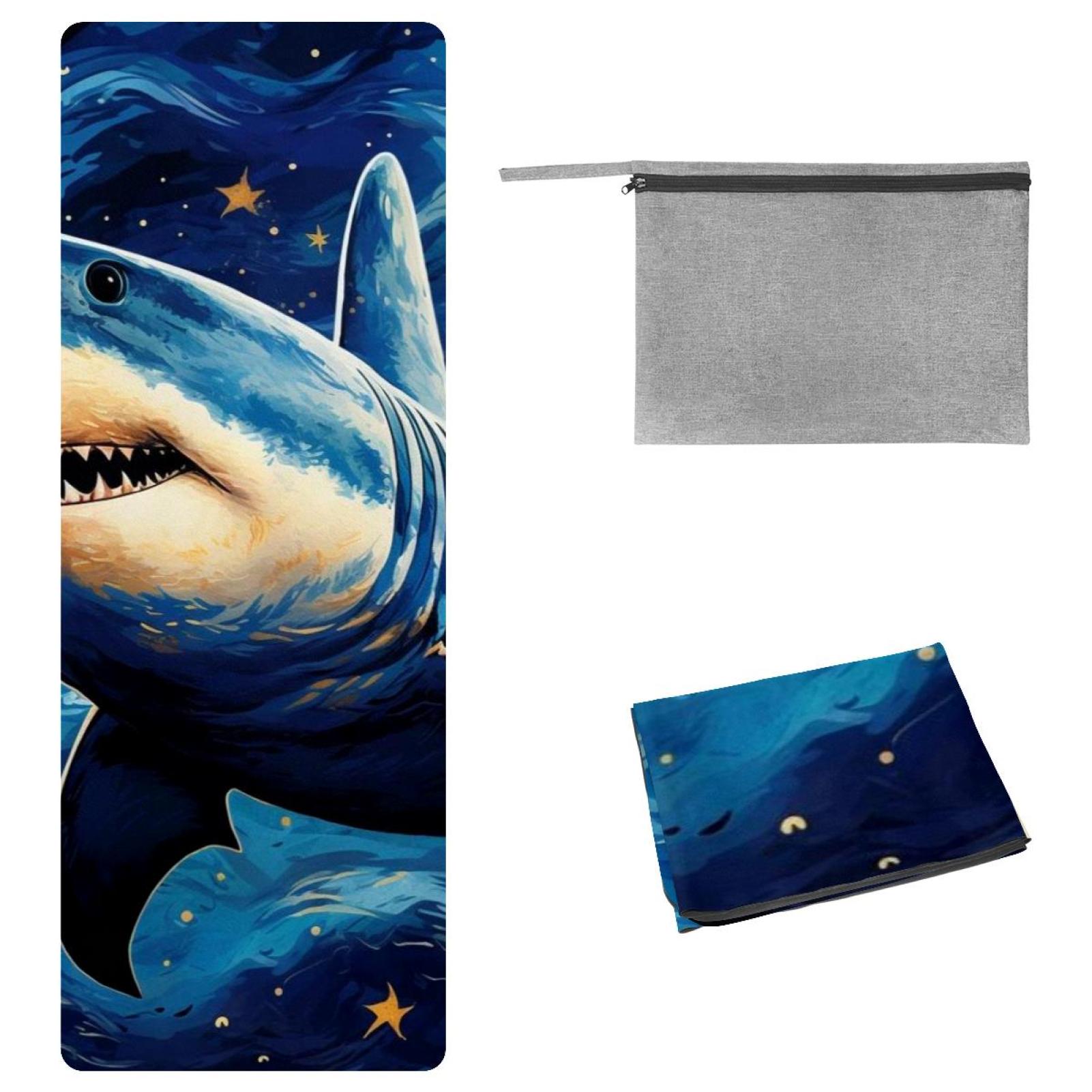 Shark Yoga Towel, Storage Bag, 72.8"x26.8" - Suitable for Yoga, Pilates ...