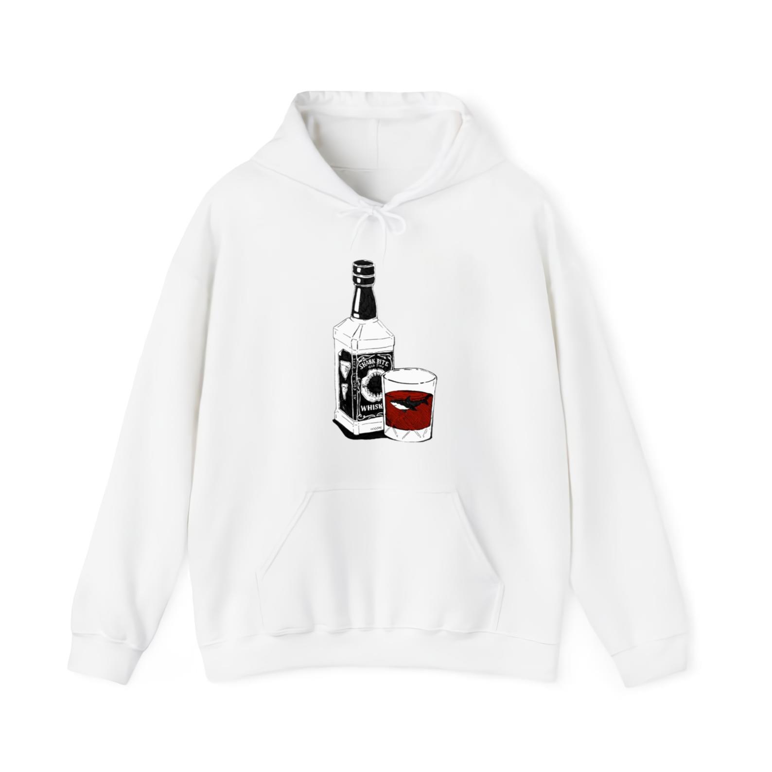 Shark bite Jack Daniels inspired whisky illustration Essential T-Shirt-removebg-preview ...