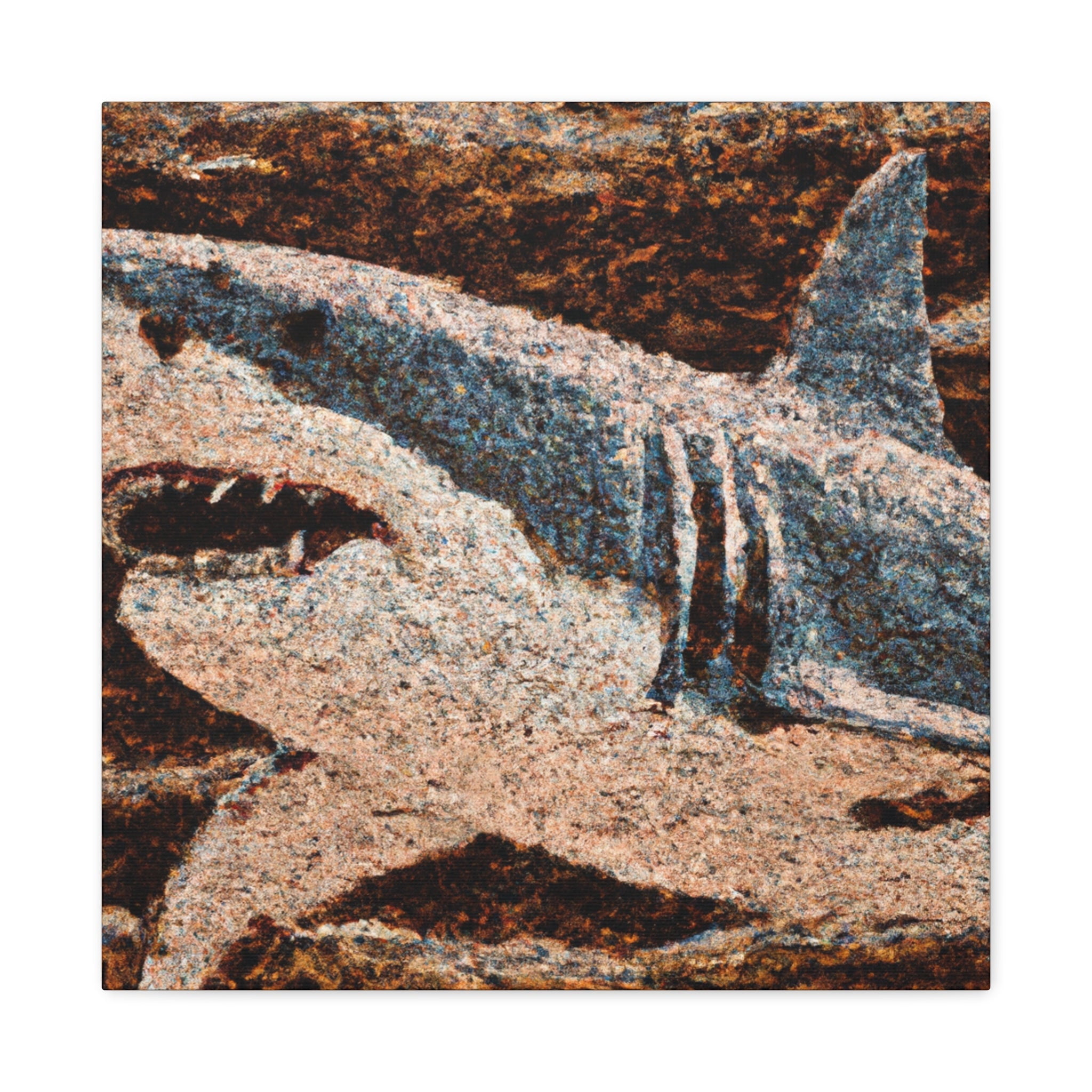 "Shark in Pointillism" - Canvas - Walmart.com