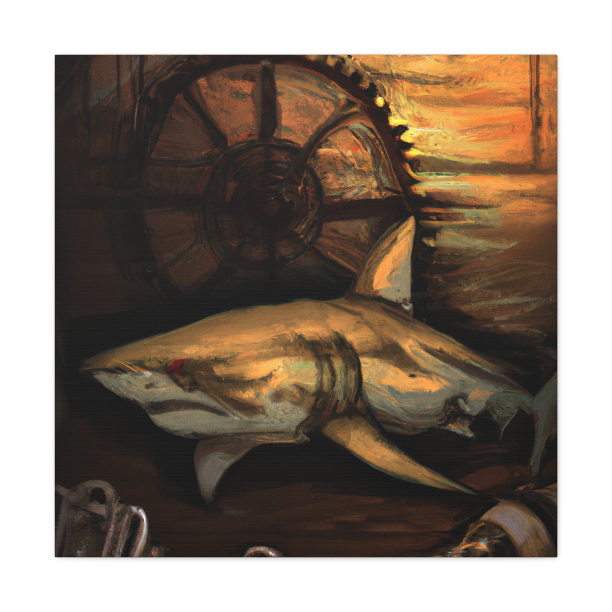 "Shark in Steampunk Gear" - Canvas - Walmart.com