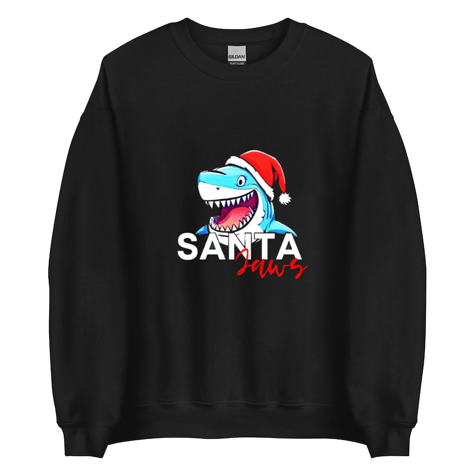 Shark wearing Santa hat Christmas shirt-removebg-preview - Walmart.com