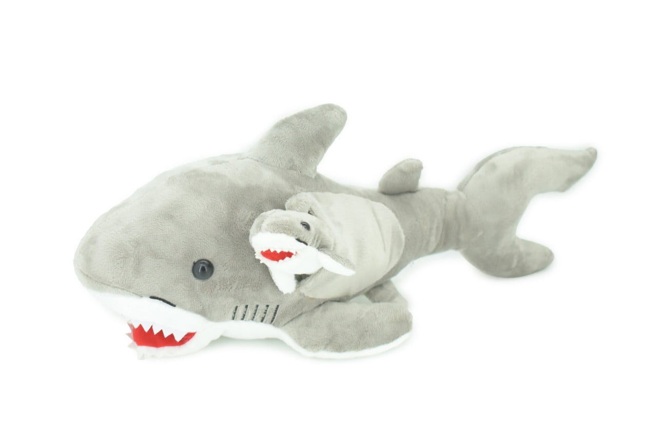 Shark with Baby, Plush Animal, Soft, Stuffed, Toy, Educational ...