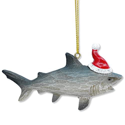 Shark with Santa Hat Christmas Tree Ornament 4.5" - Walmart.com