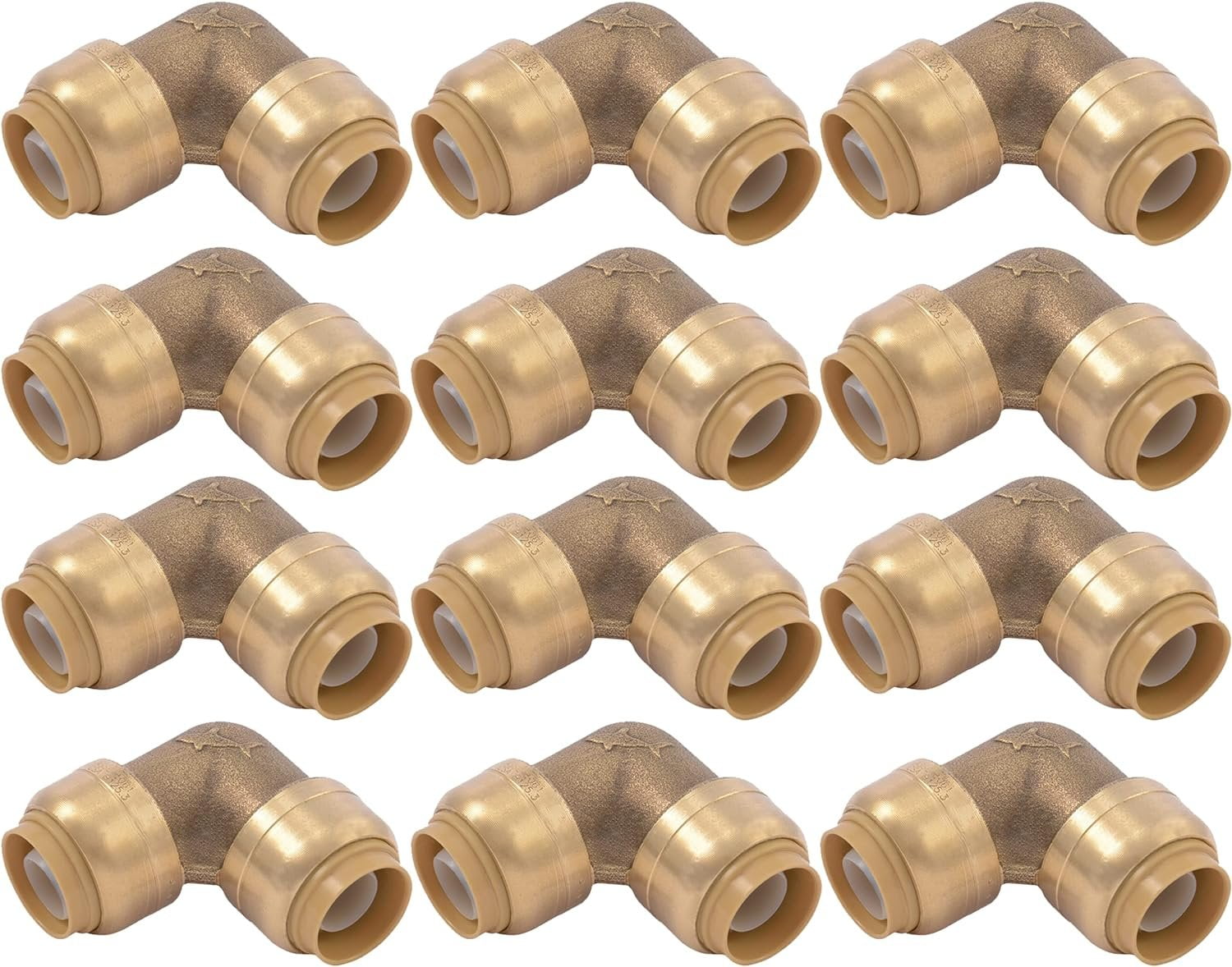 SharkBite 1/2 Inch 90 Degree Elbow, Pack of 12, Push to Connect Brass ...
