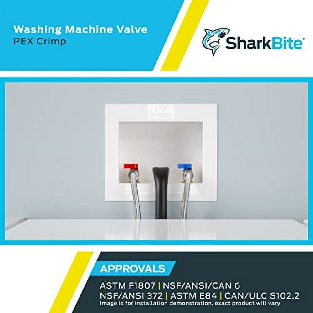 SharkBite 1/2 Inch Crimp Washing Machine Valve, Cold, Brass Plumbing ...