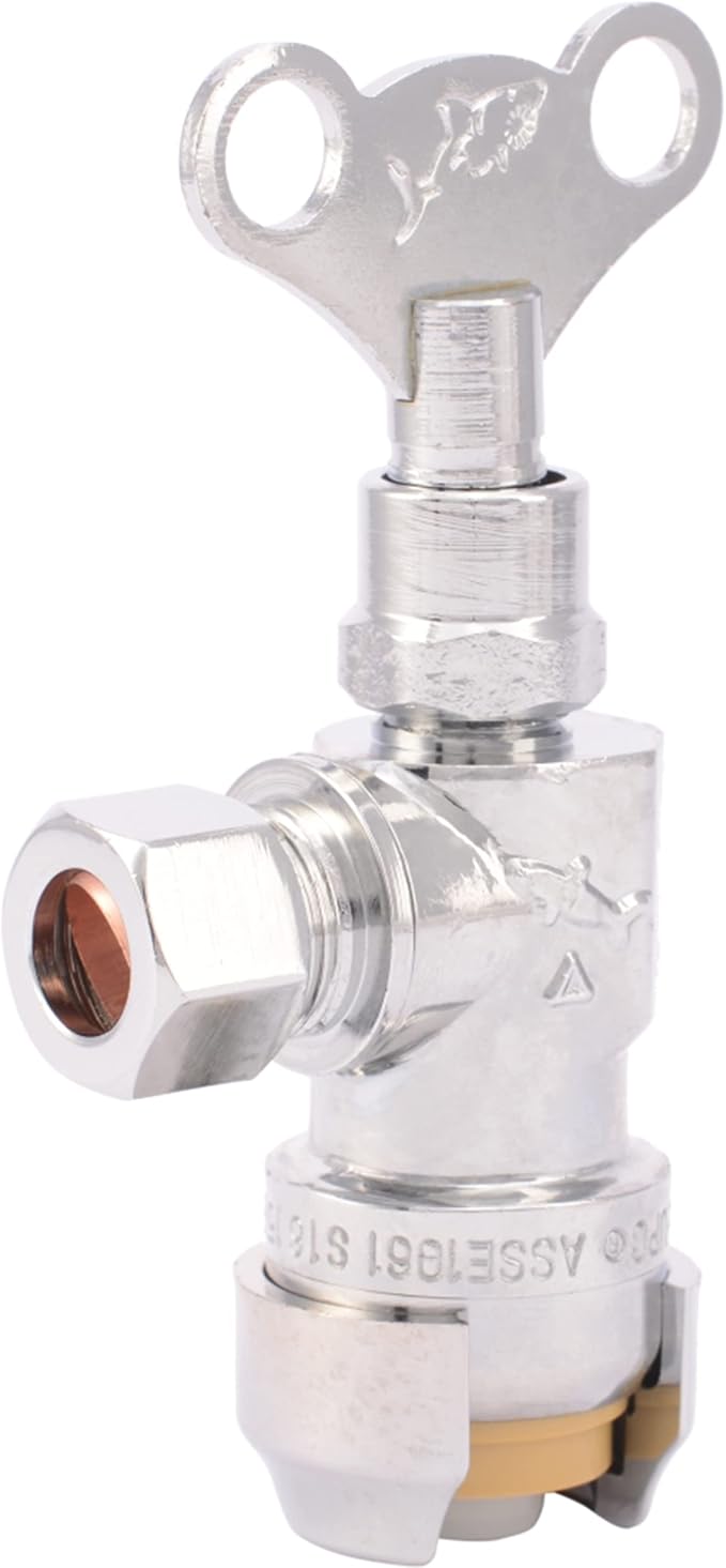 SharkBite 1 2 X 3 8 Inch Compression Angle Stop Valve Loose Key