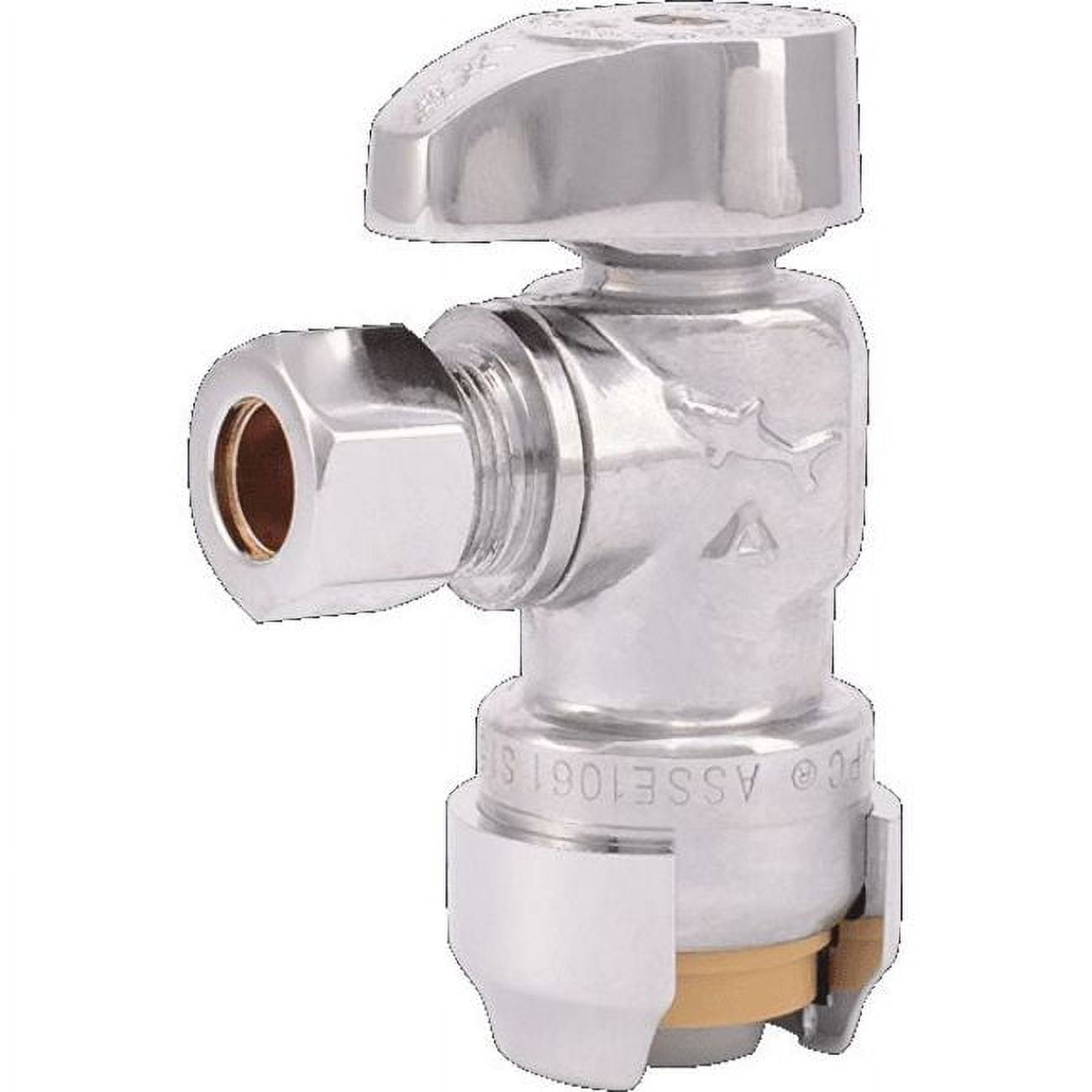 SharkBite Angle Stop 1/4 Turn Water Valve, Brass Push-to-Connect, 1/2 x ...