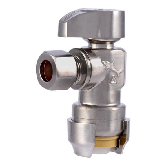 SharkBite 23036LFBN Compression Angle Stop Valve, 1/2" x 3/8", Brass ...