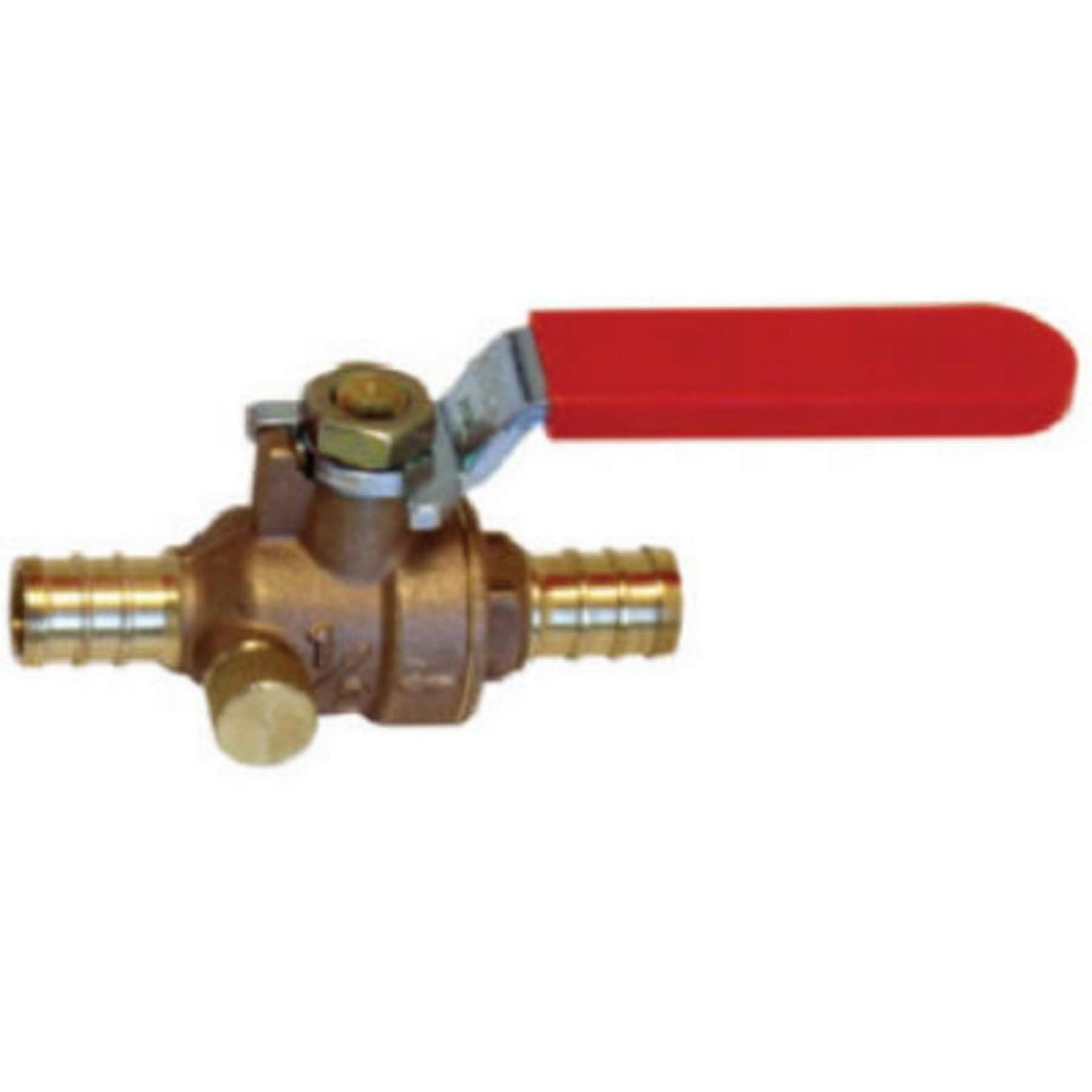 SharkBite 24612LFA Lead Free Ball Valve with Drain/Vent, Brass, 1/2" x ...