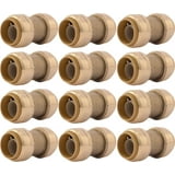 SharkBite 3/4 Inch Straight Coupling, Pack of 12, Push To Connect Brass ...