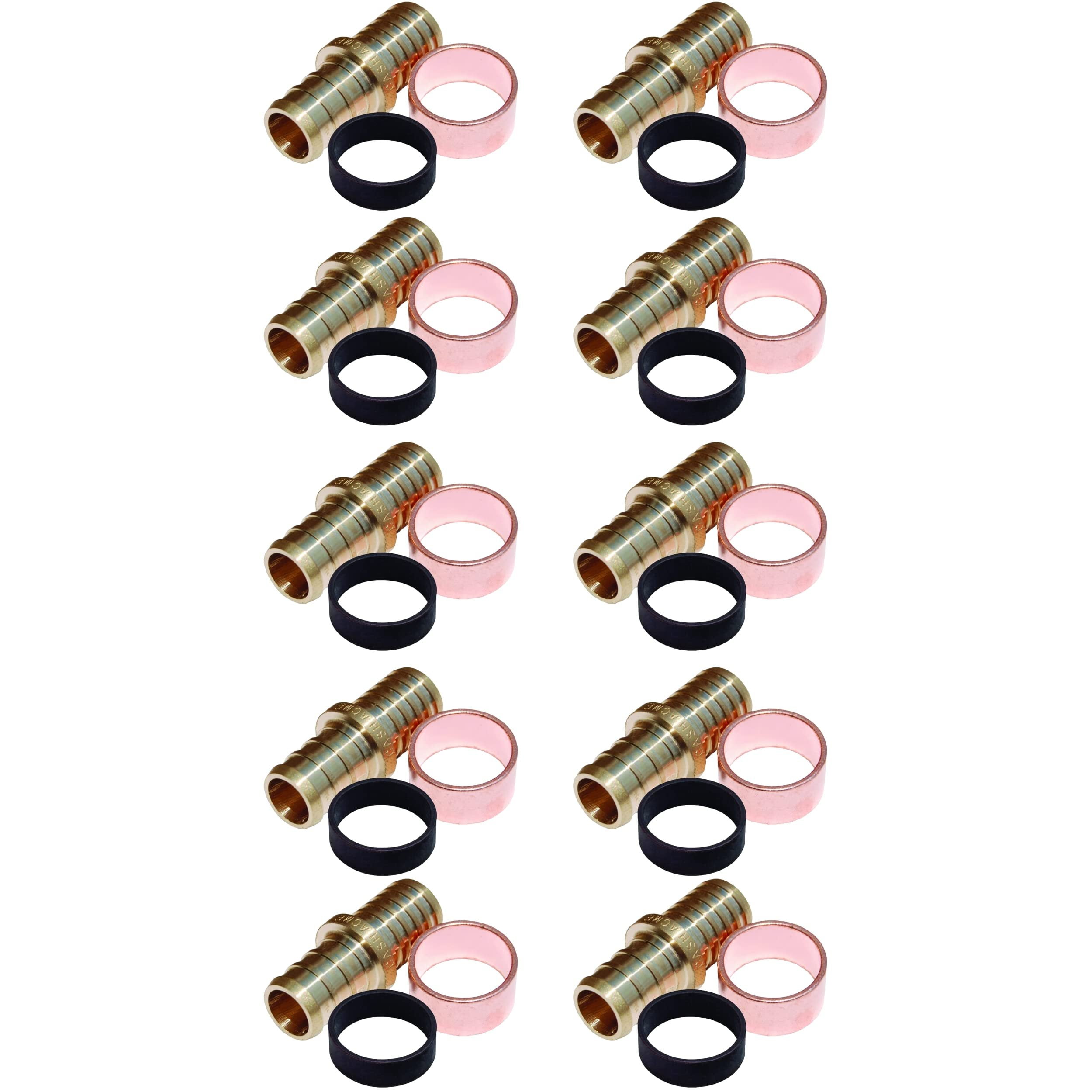 SharkBite 3/8 Inch Crimp Polybutylene Adapter, Pack of 10, Brass ...