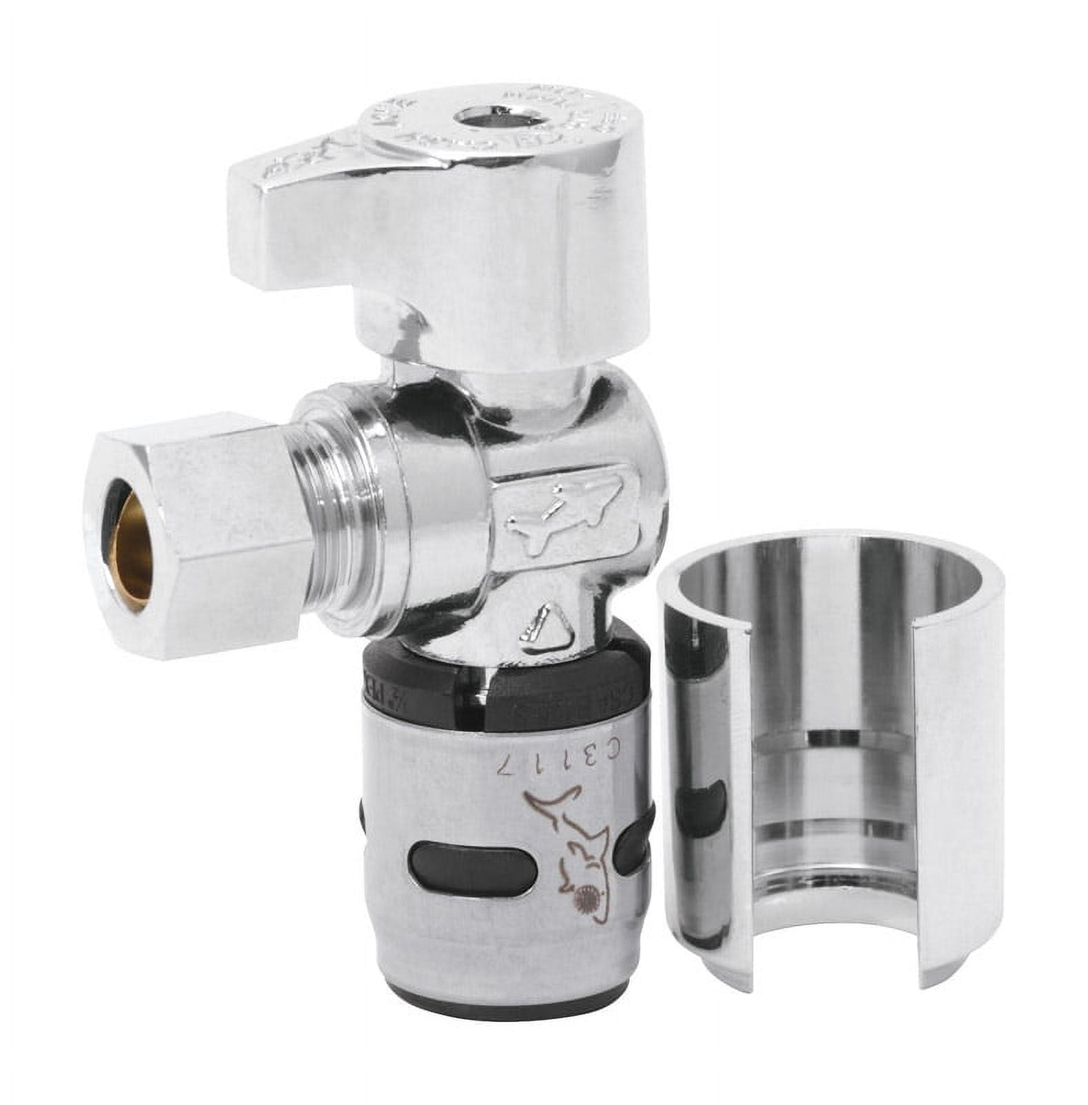SharkBite EvoPEX 1/2 in. Push x 3/8 in. Dia. Compression Brass Angle ...