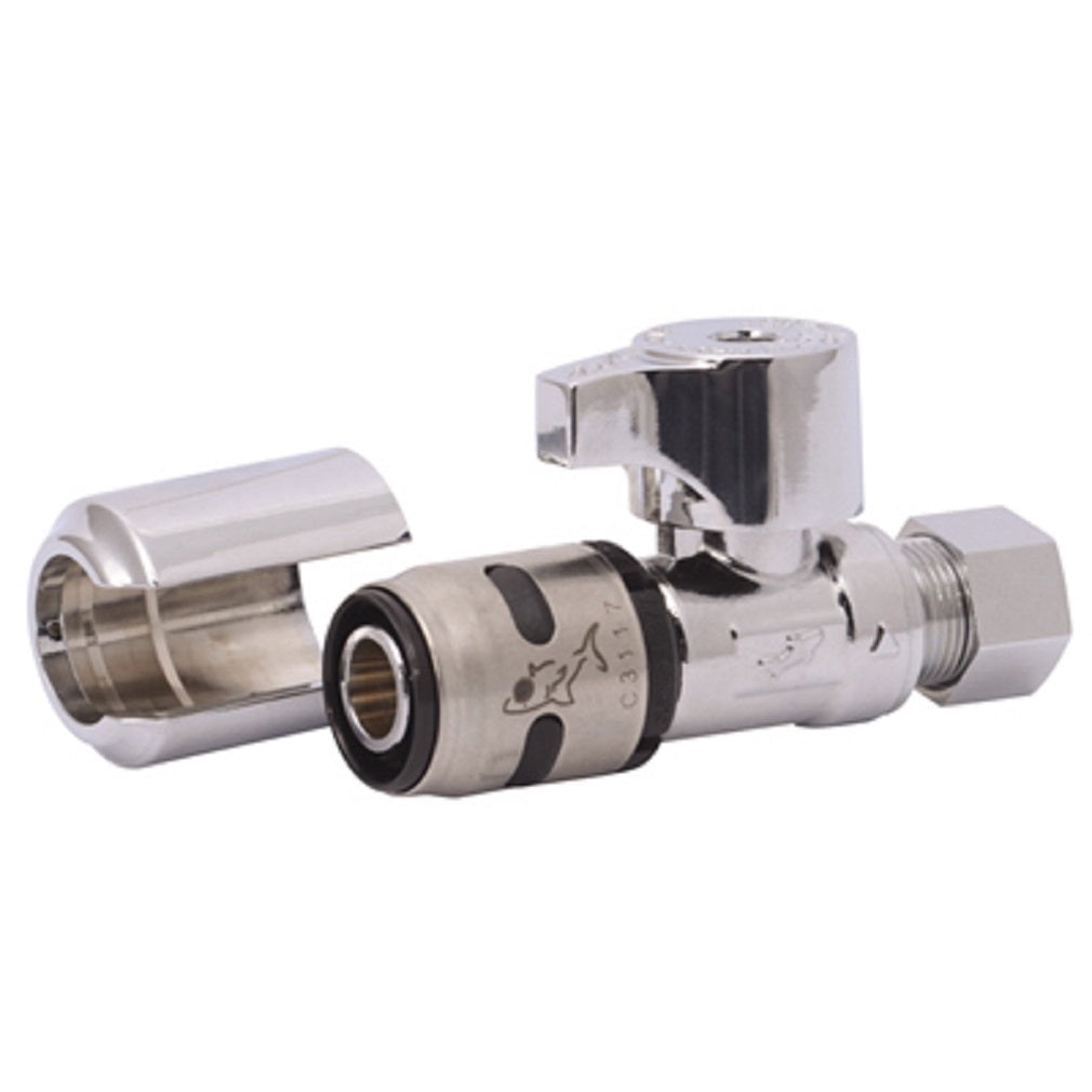 SharkBite K23037 Lead Free Evo Pex Straight Stop, Chrome Finish ...