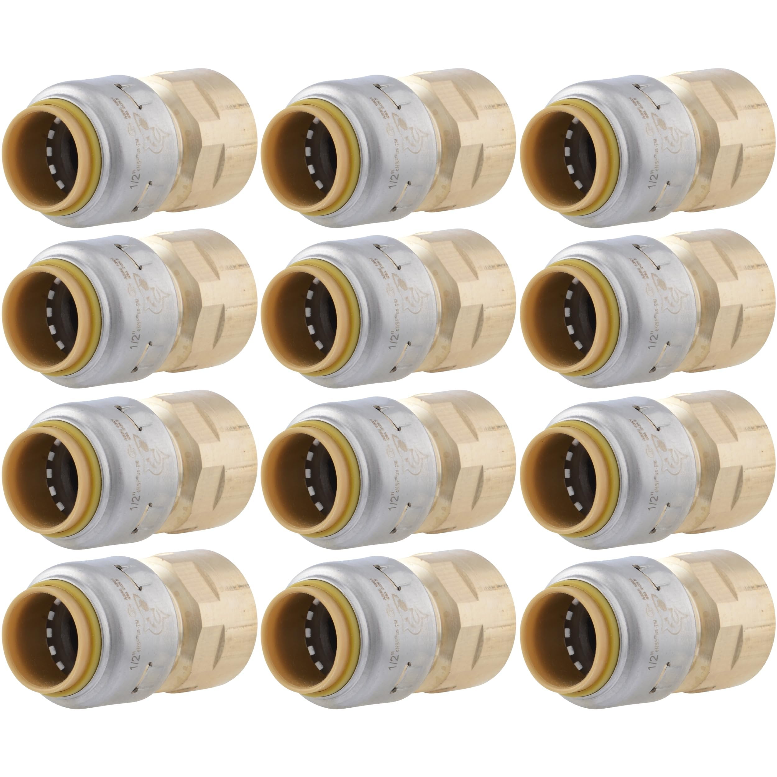 SharkBite Max 1/2 Inch FNPT Adapter, Pack of 12, Push To Connect Brass ...