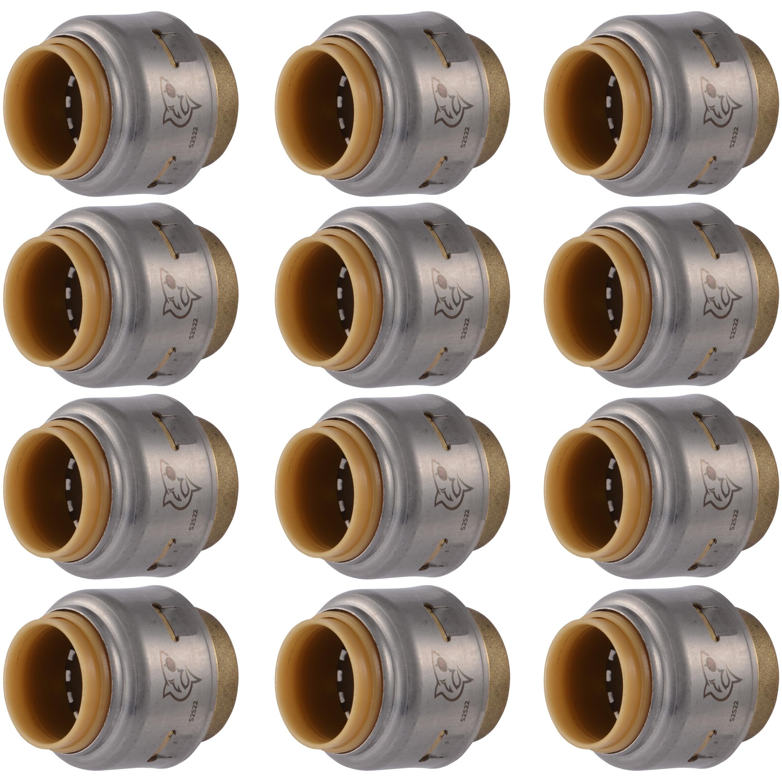 SharkBite Max 1/2 Inch Push Cap, Pack of 12, Push to Connect Brass ...
