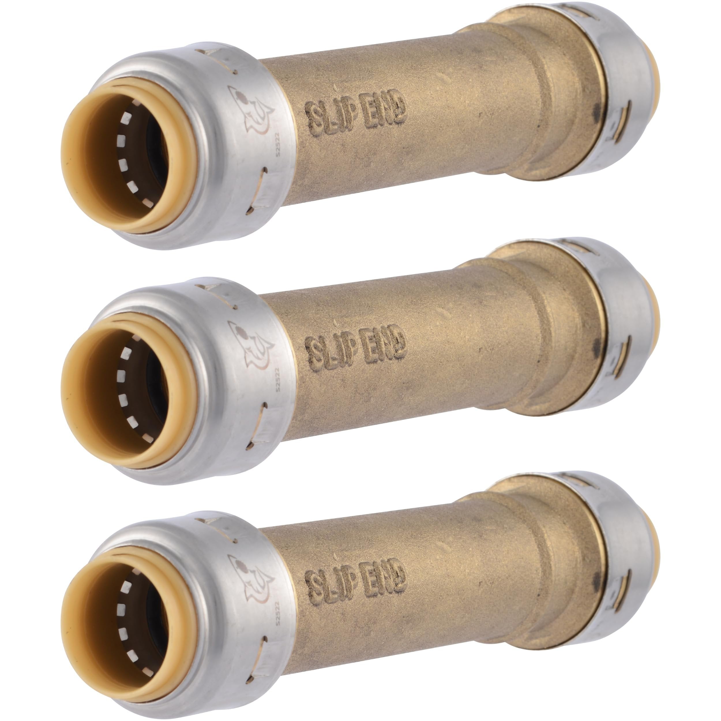 SharkBite Max 1/2 Inch Slip Coupling, Pack of 3, Push to Connect Brass ...