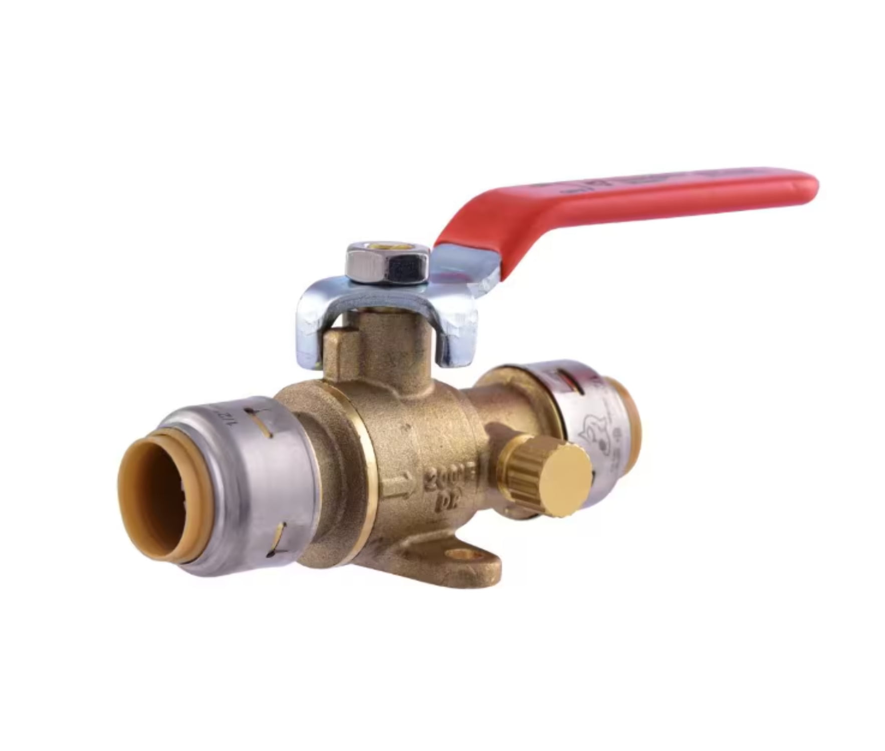 SharkBite Max 1/2 in. Brass Push-to-Connect Ball Valve with Drain and ...