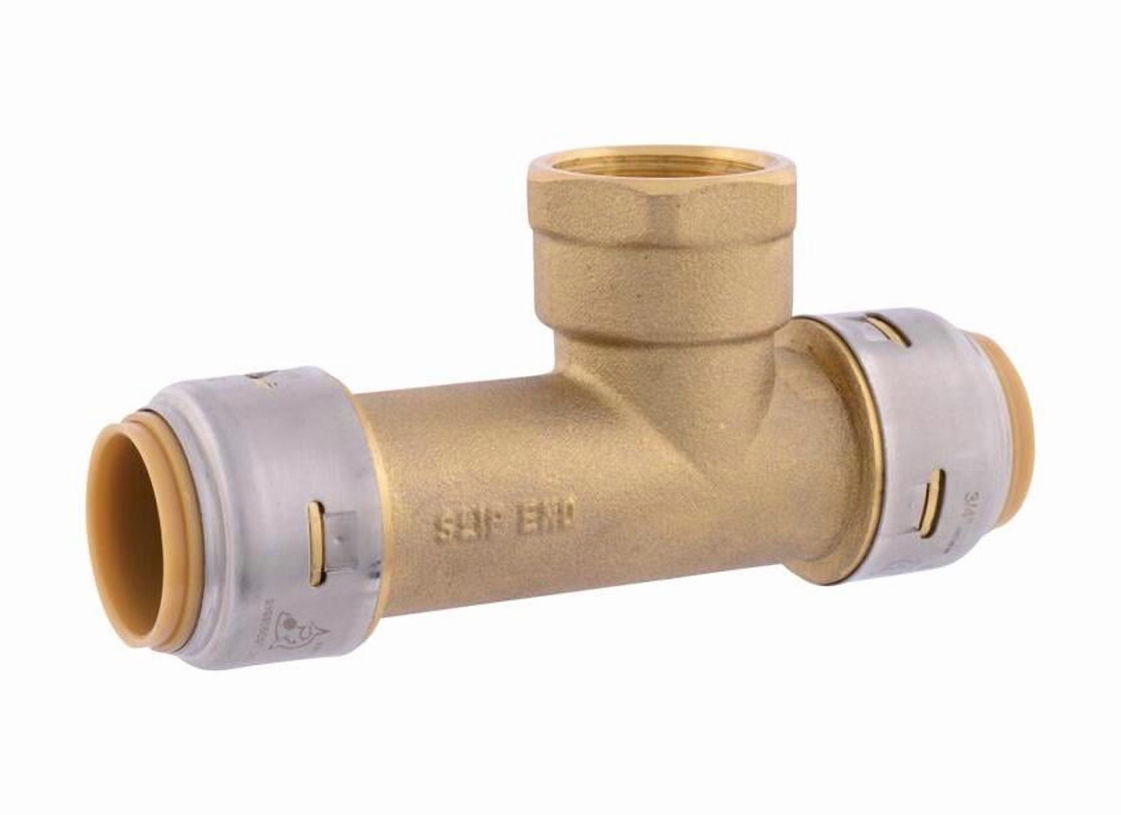 SharkBite U3486LFA Pipe Tee, 3/4 in, FNPT x FNPT, DZR Brass, 200 psi ...