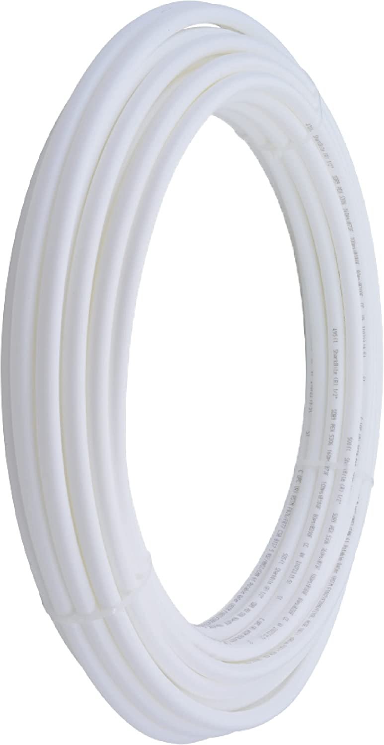 SharkBite U860W100 PEX Pipe 1/2 Inch, White, Flexible Water Pipe Tubing ...