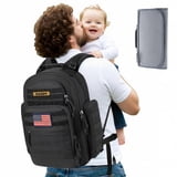 SharkMouth Dad Diaper Bag Military - Large Baby Diaper Backpack with ...