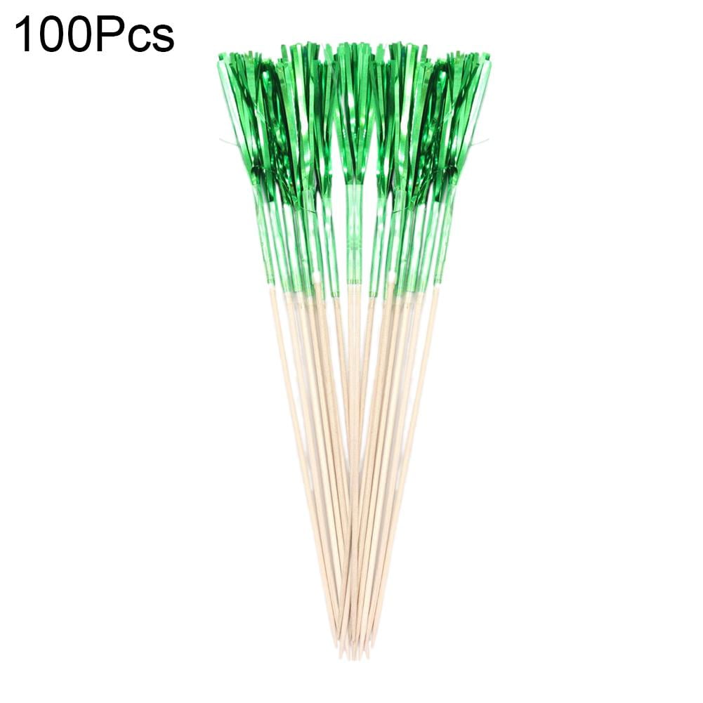 SharkTRUE 100 Colorful Tassel Firework Cake Toppers Disposable Fruit ...