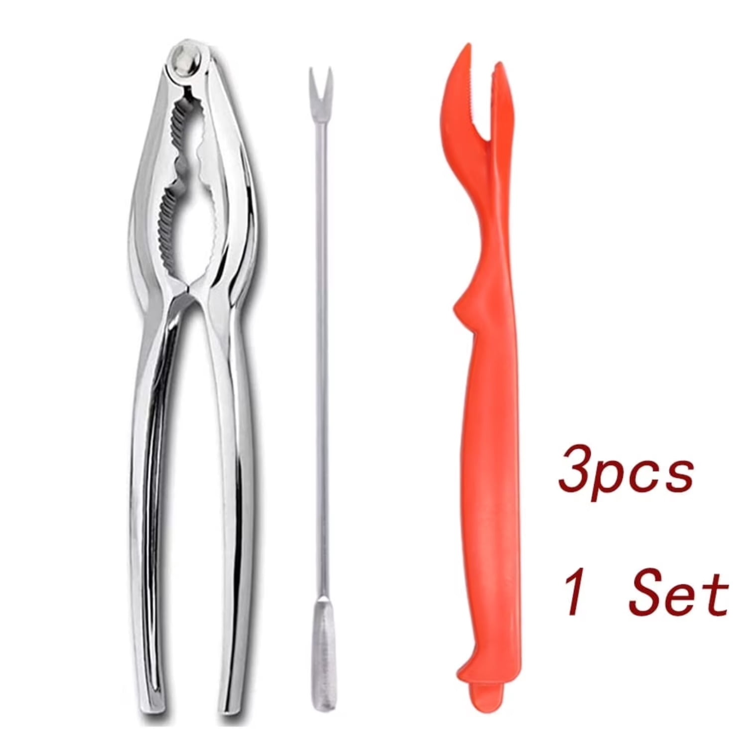 SharkTRUE 3-Piece Seafood Tool Set - Crab Crackers & Picks for Crab ...