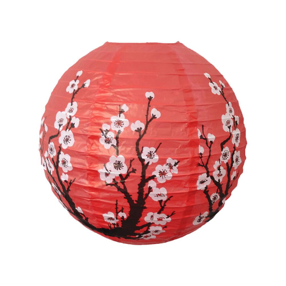 SharkTRUE 30cm Plum Blossom Round Paper Lantern Lamp Shade Chinese ...