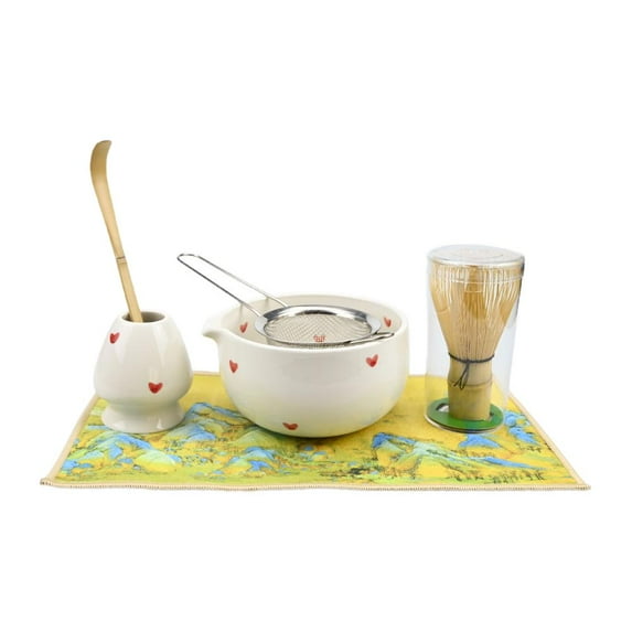 SharkTRUE 456 s Heart-Shaped Matcha Bowls and Matcha Mixers, Japanese ...