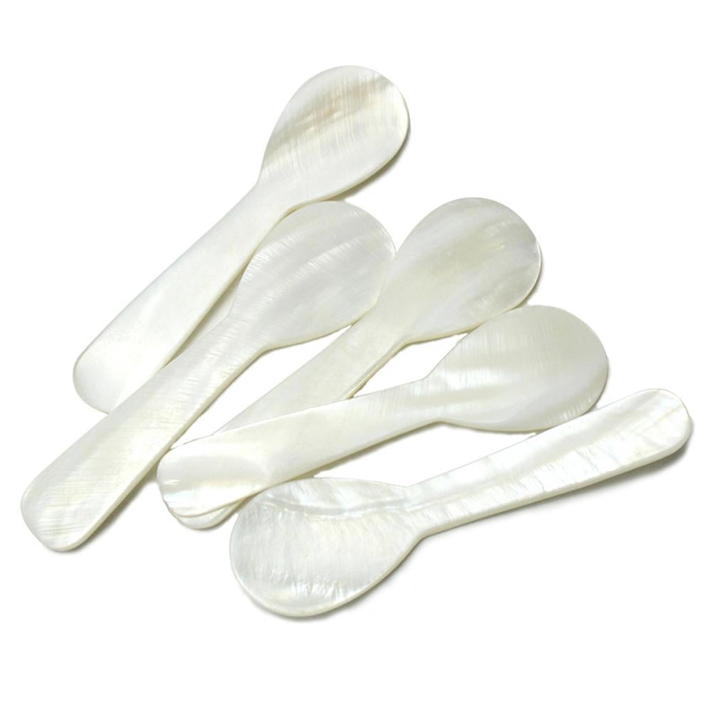 SharkTRUE 5 Caviar Spoons, 2.73 Inches Mother of Pearl Spoon with Hand ...