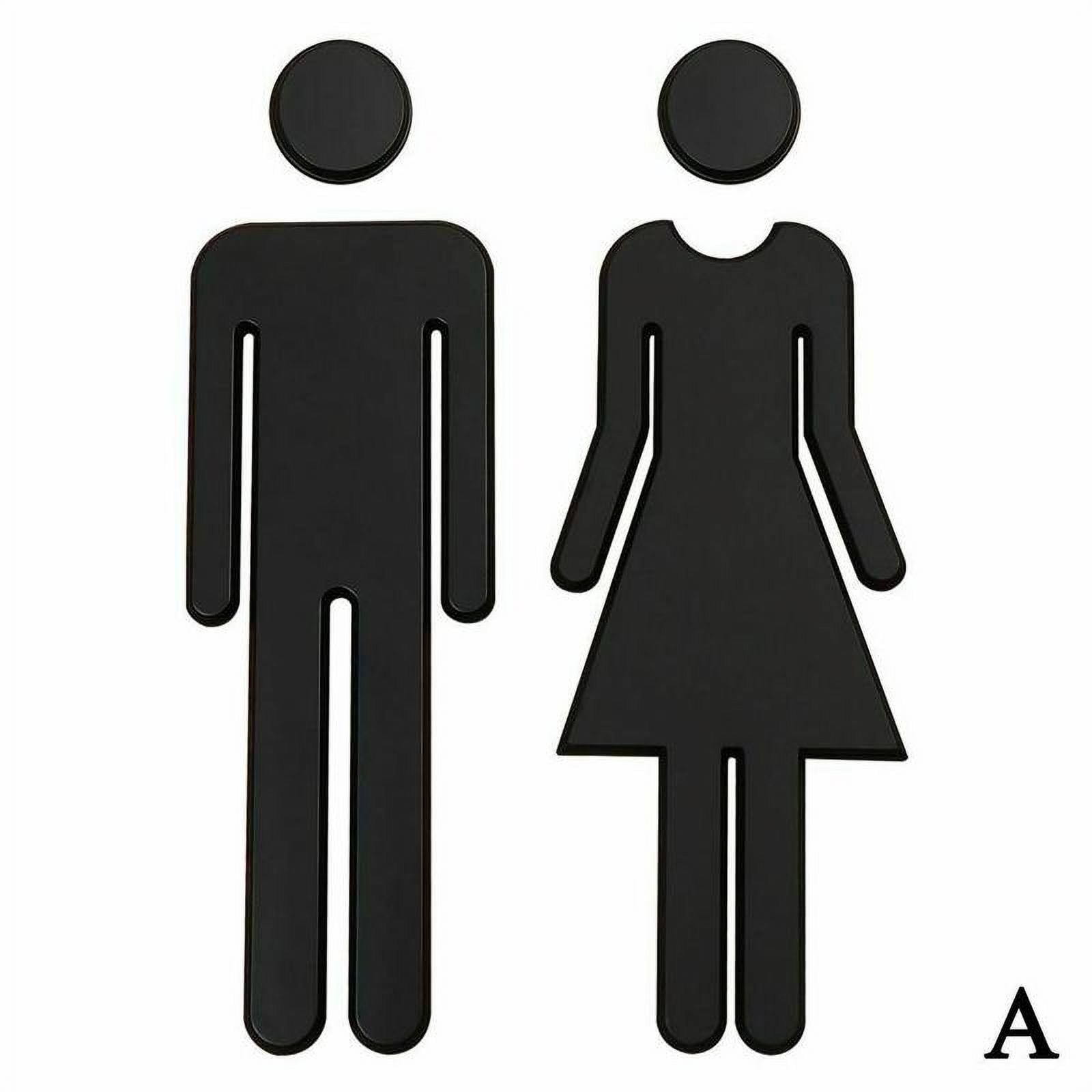 SharkTRUE Bathroom Restroom Loo Woman&Man 3D Toilet Sign WC Sticker ...